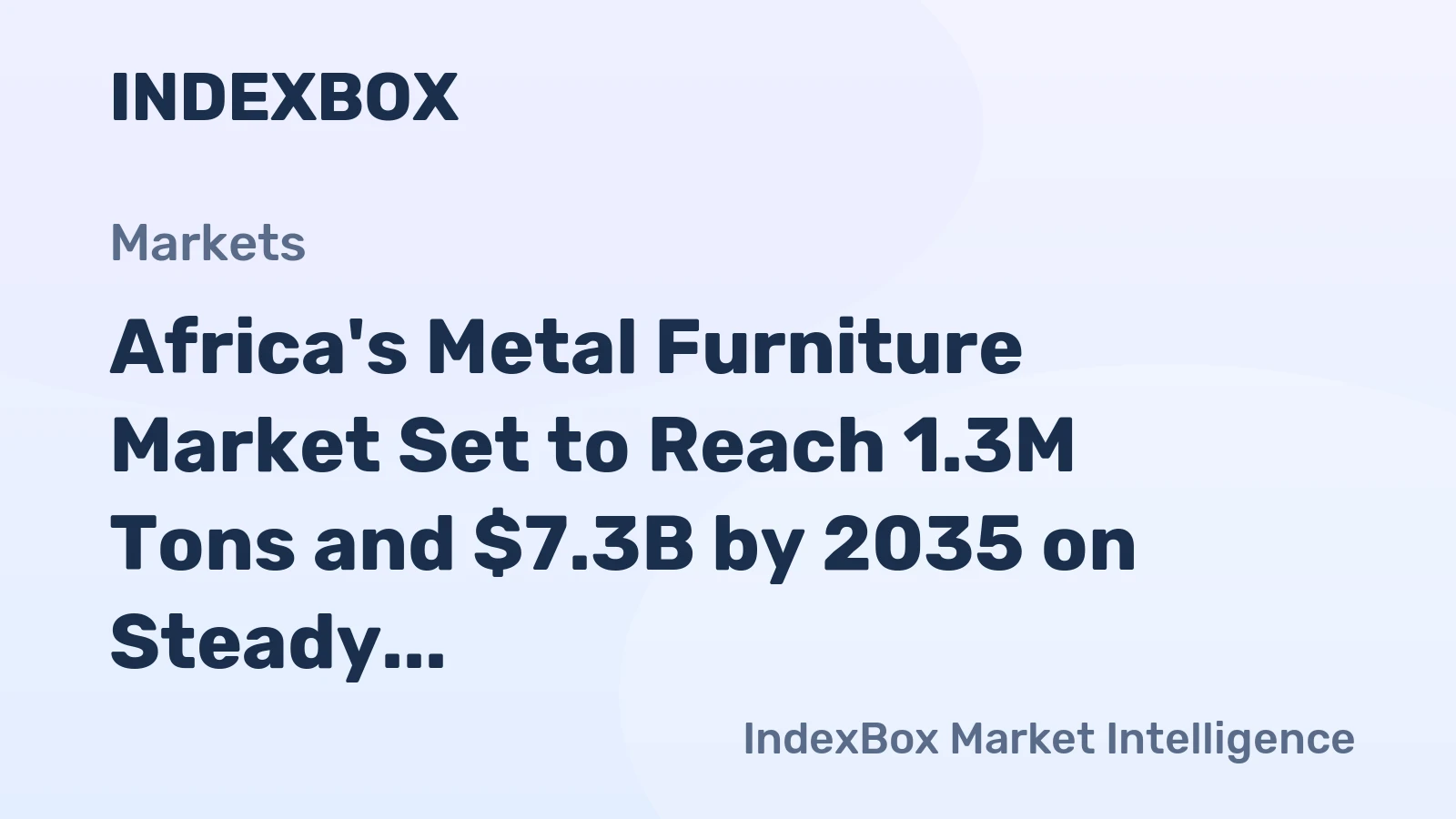 Africa's Metal Furniture Market Set to Reach 1.3M Tons and $7.3B by 2035 on Steady Growth