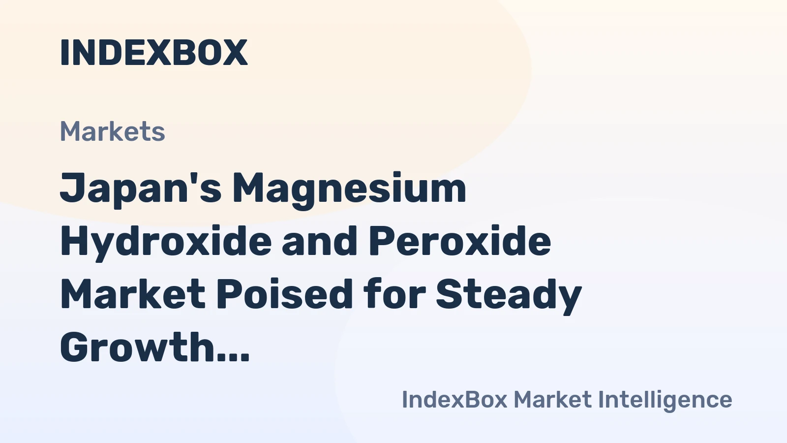 Japan's Magnesium Hydroxide and Peroxide Market Poised for Steady Growth with 7% CAGR Through 2035