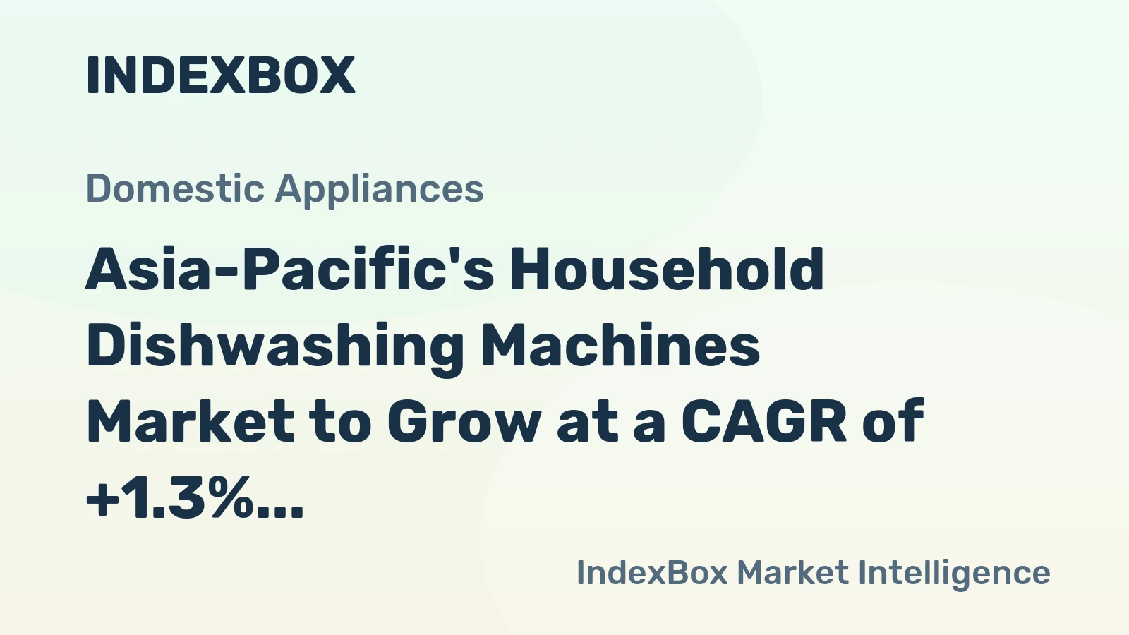 Asia-Pacific's Household Dishwashing Machines Market to Grow at a CAGR of +1.3% Through 2035