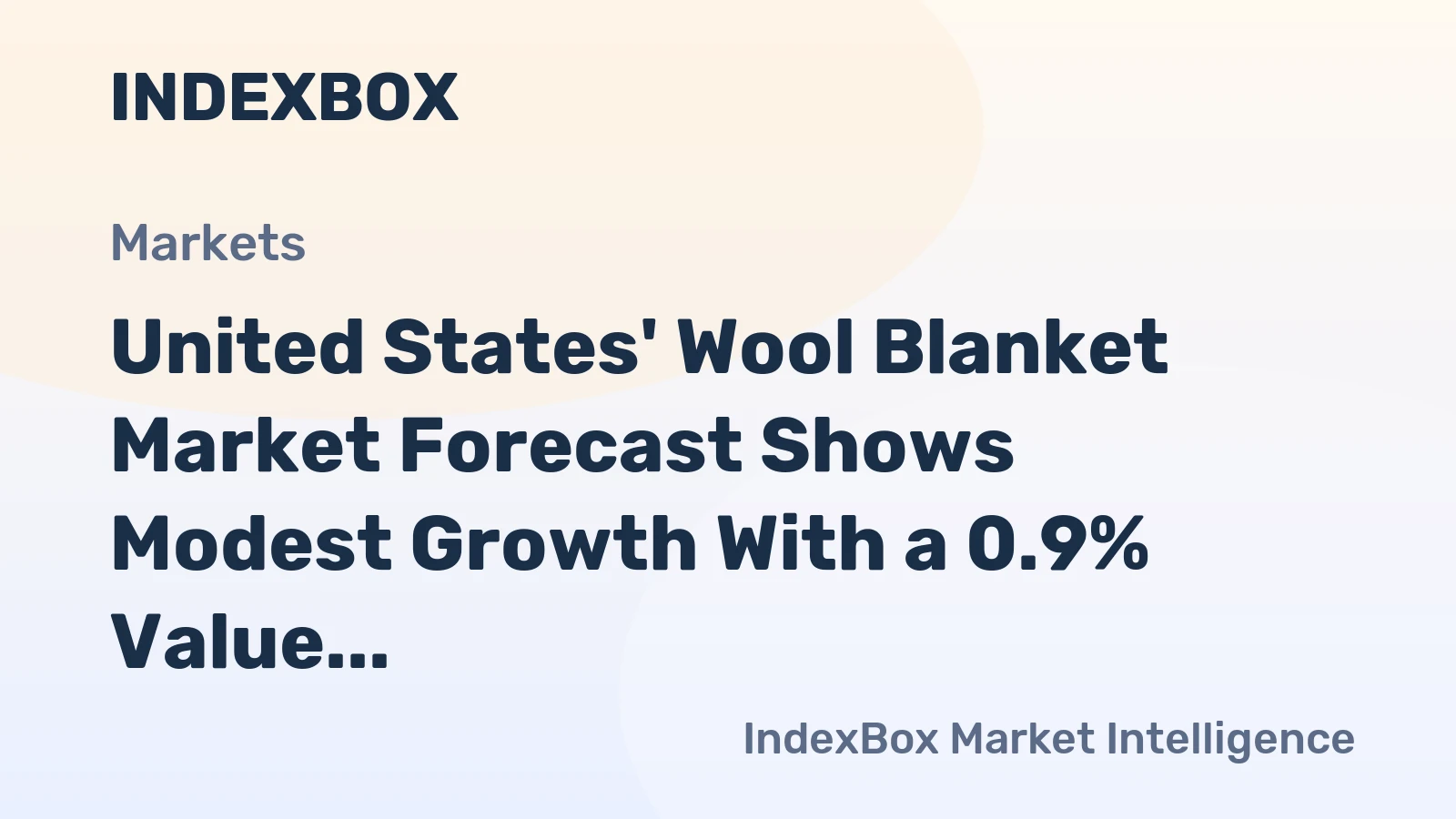 United States' Wool Blanket Market Forecast Shows Modest Growth With a 0.9% Value CAGR