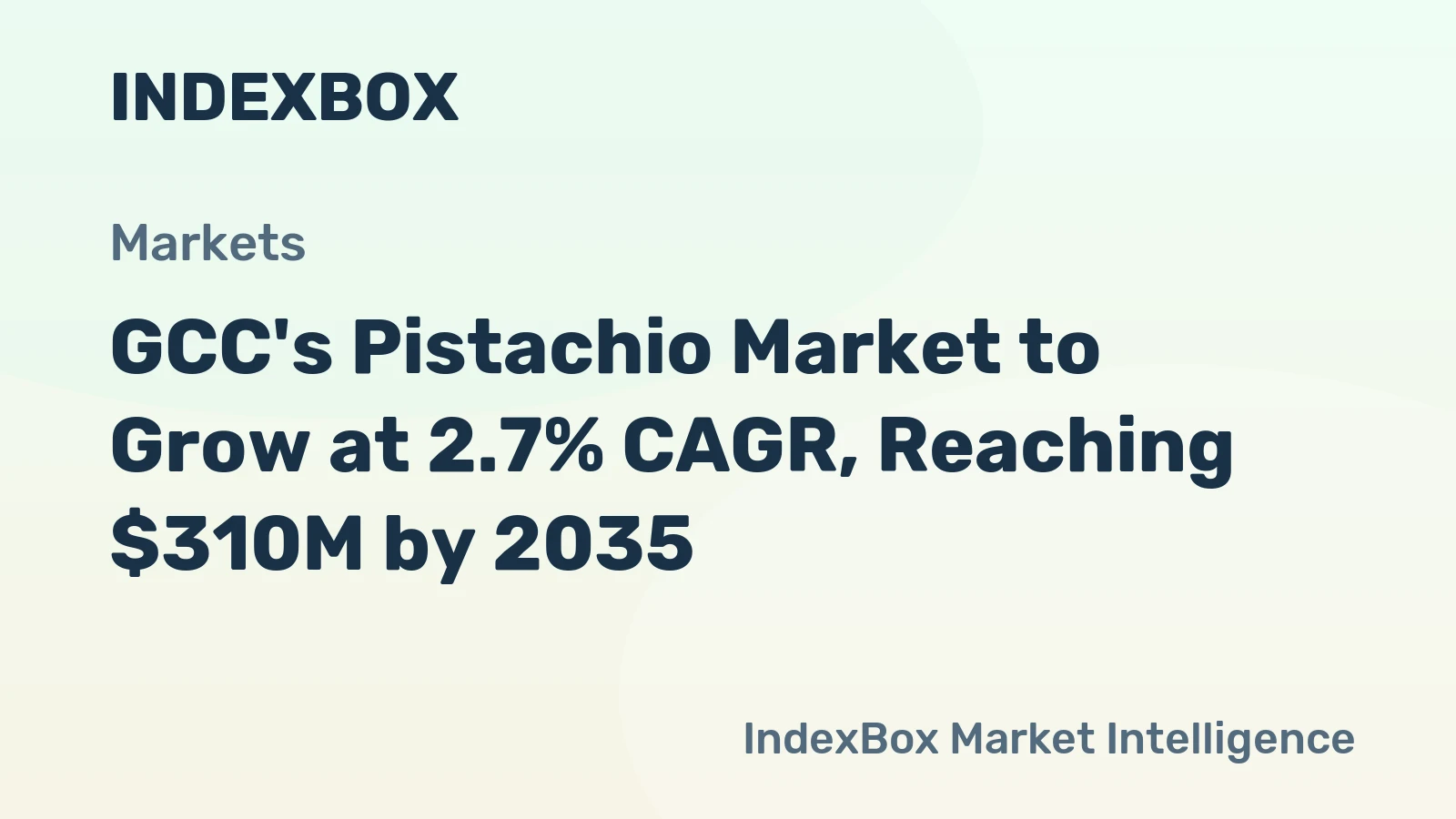 GCC's Pistachio Market to Grow at 2.7% CAGR, Reaching $310M by 2035