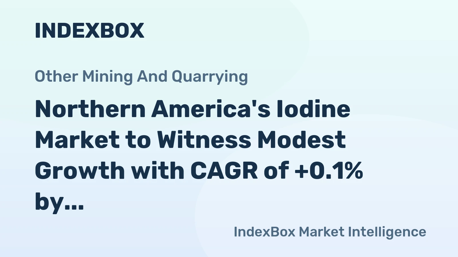 Northern America's Iodine Market to Witness Modest Growth with CAGR of +0.1% by 2035