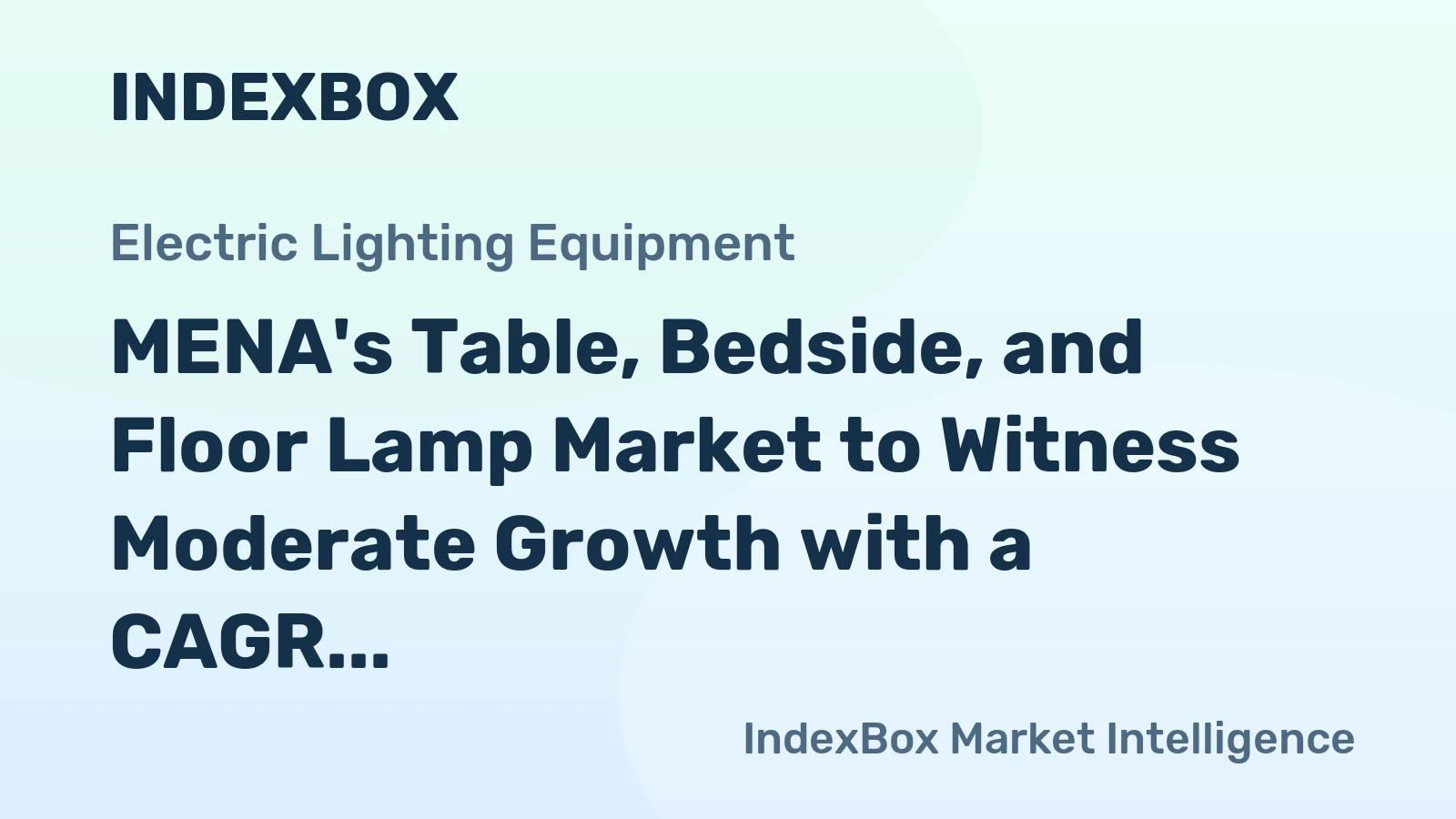 MENA's Table, Bedside, and Floor Lamp Market to Witness Moderate Growth with a CAGR of +2.4% from 2024 to 2035