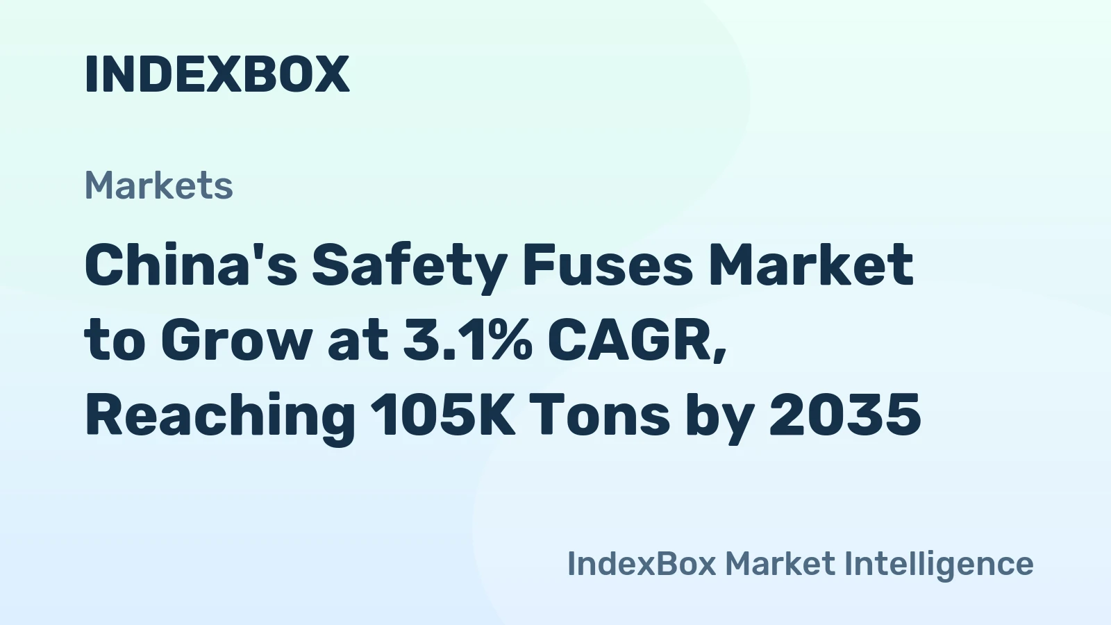 China's Safety Fuses Market to Grow at 3.1% CAGR, Reaching 105K Tons by 2035