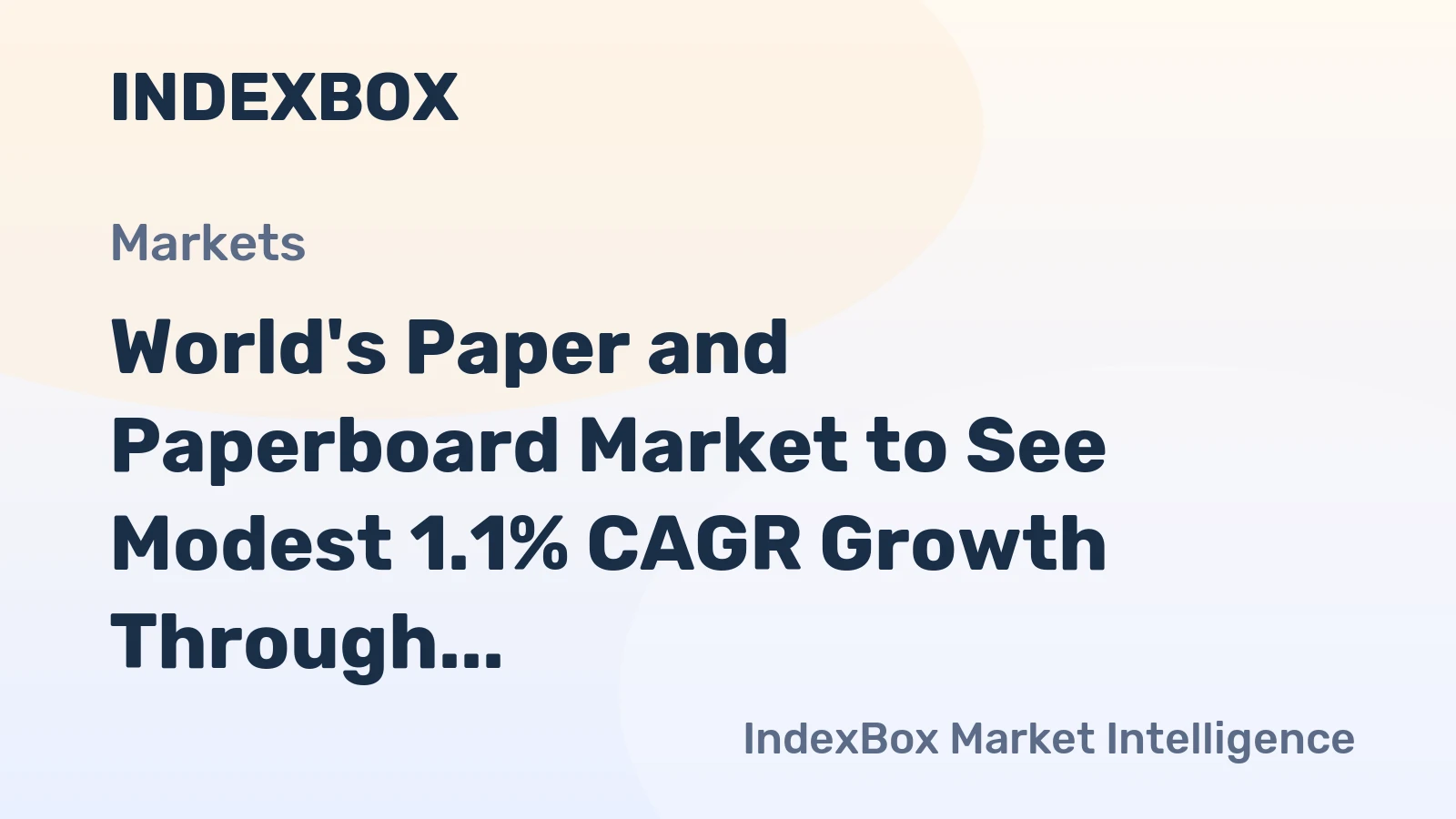 World's Paper and Paperboard Market to See Modest 1.1% CAGR Growth Through 2035