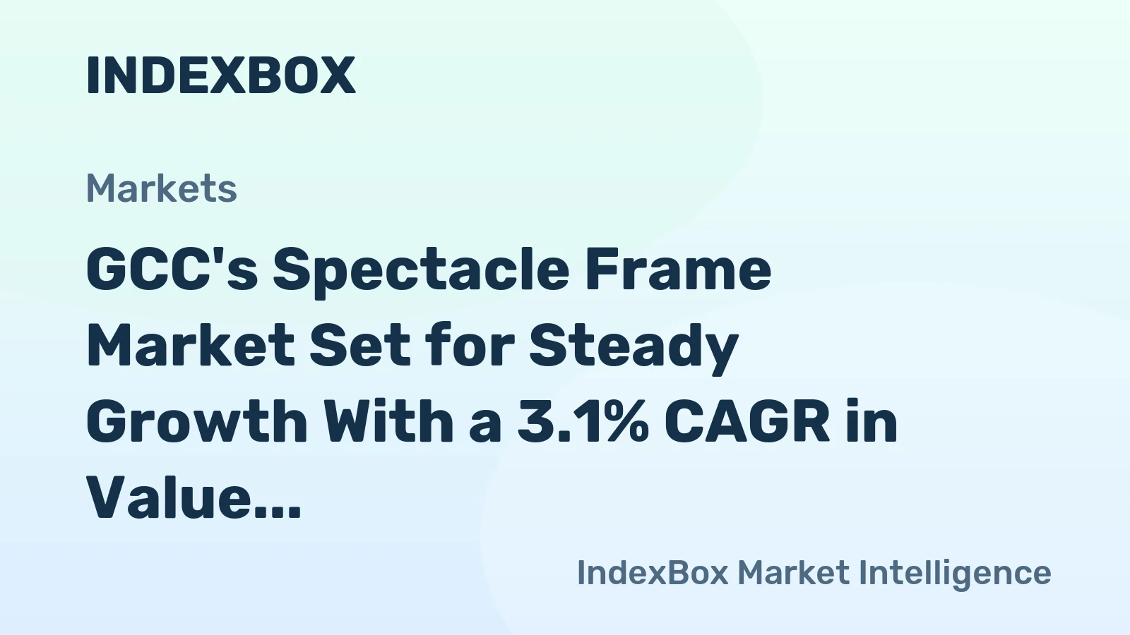 GCC's Spectacle Frame Market Set for Steady Growth With a 3.1% CAGR in Value