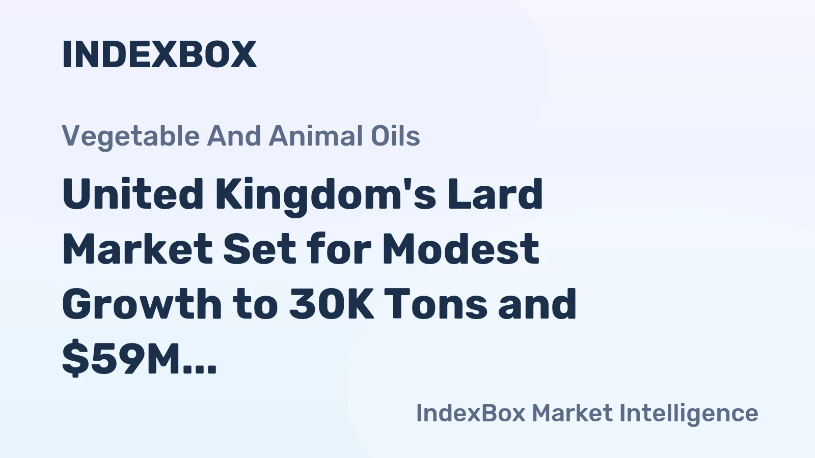 United Kingdom's Lard Market Set for Modest Growth to 30K Tons and $59M