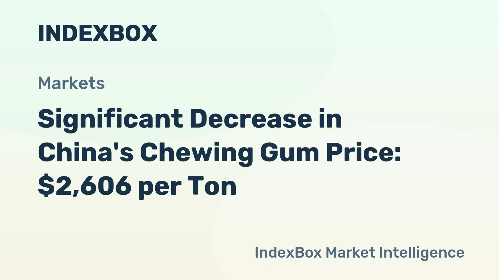Significant Decrease in China's Chewing Gum Price: $2,606 per Ton