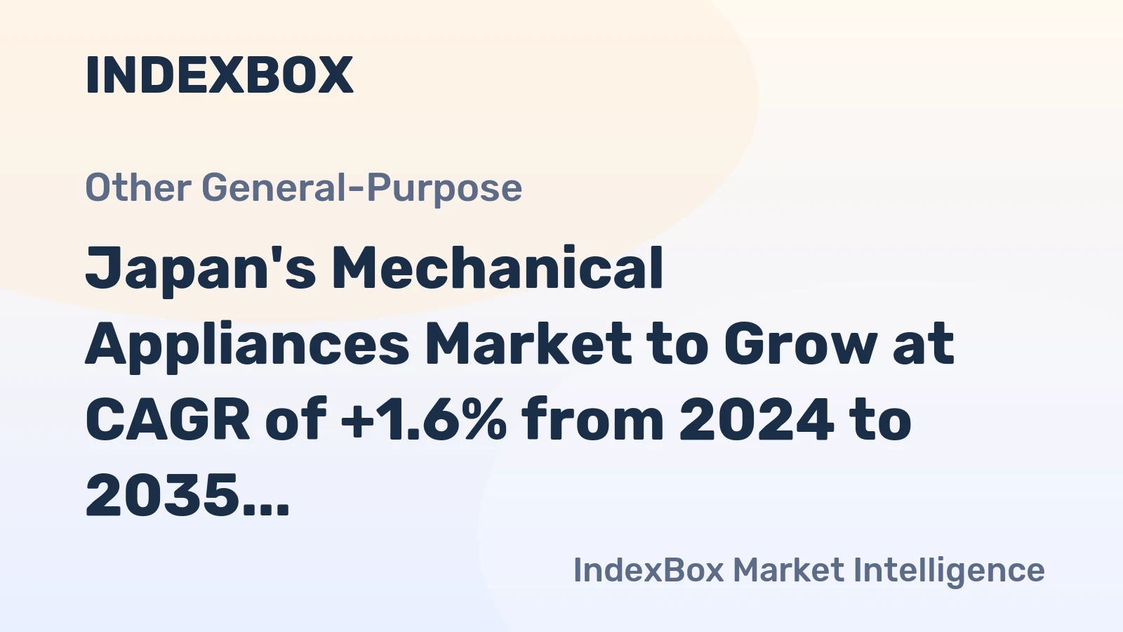Japan's Mechanical Appliances Market to Grow at CAGR of +1.6% from 2024 to 2035