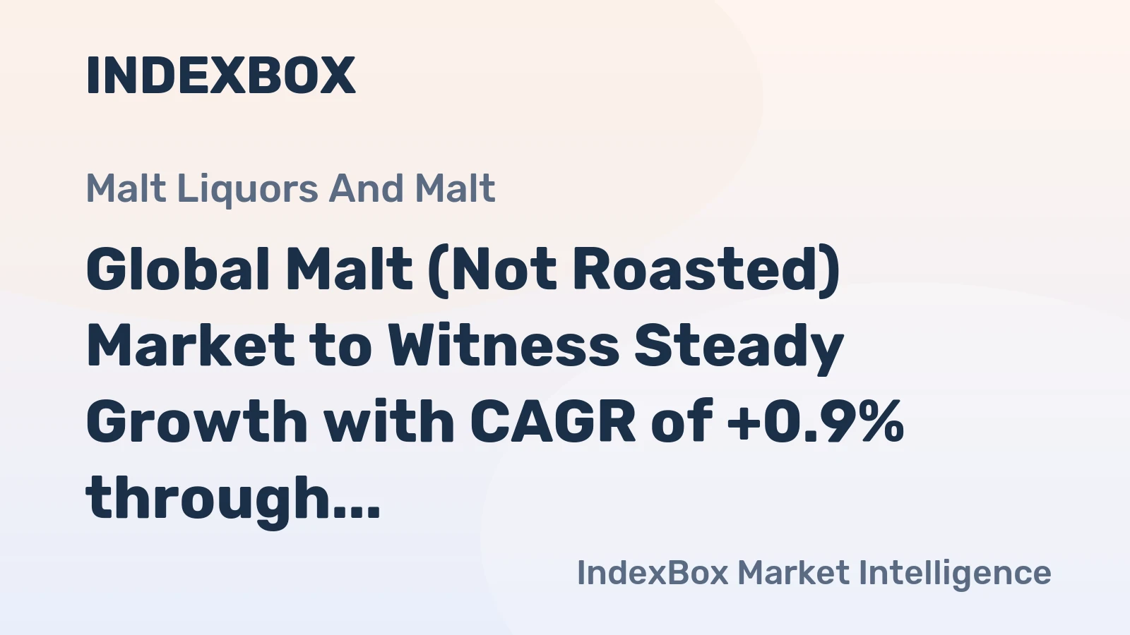 Global Malt (Not Roasted) Market to Witness Steady Growth with CAGR of +0.9% through 2035, Projected to Reach $63.4B by the end of the Forecast Period
