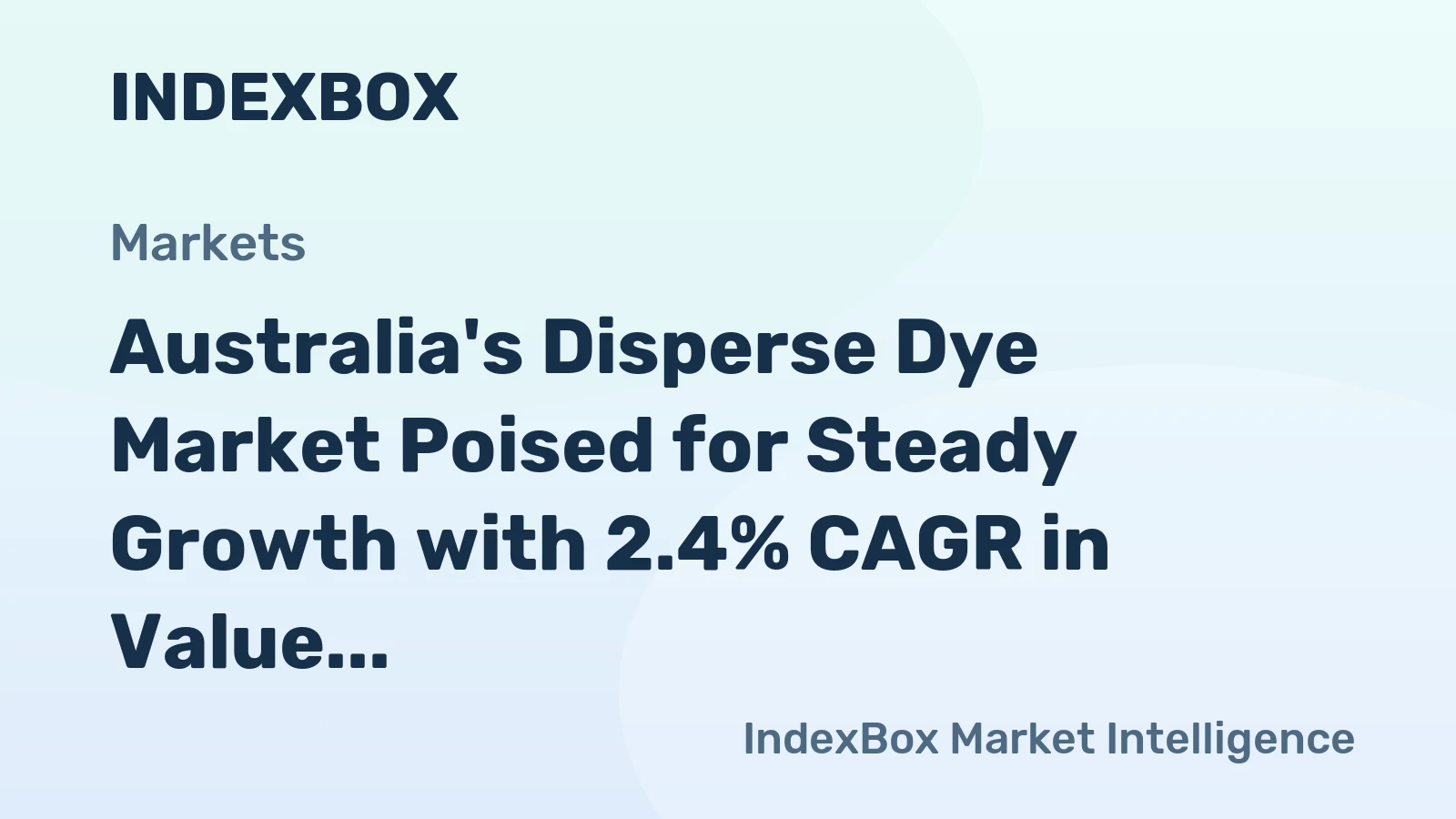 Australia's Disperse Dye Market Poised for Steady Growth with 2.4% CAGR in Value Through 2035