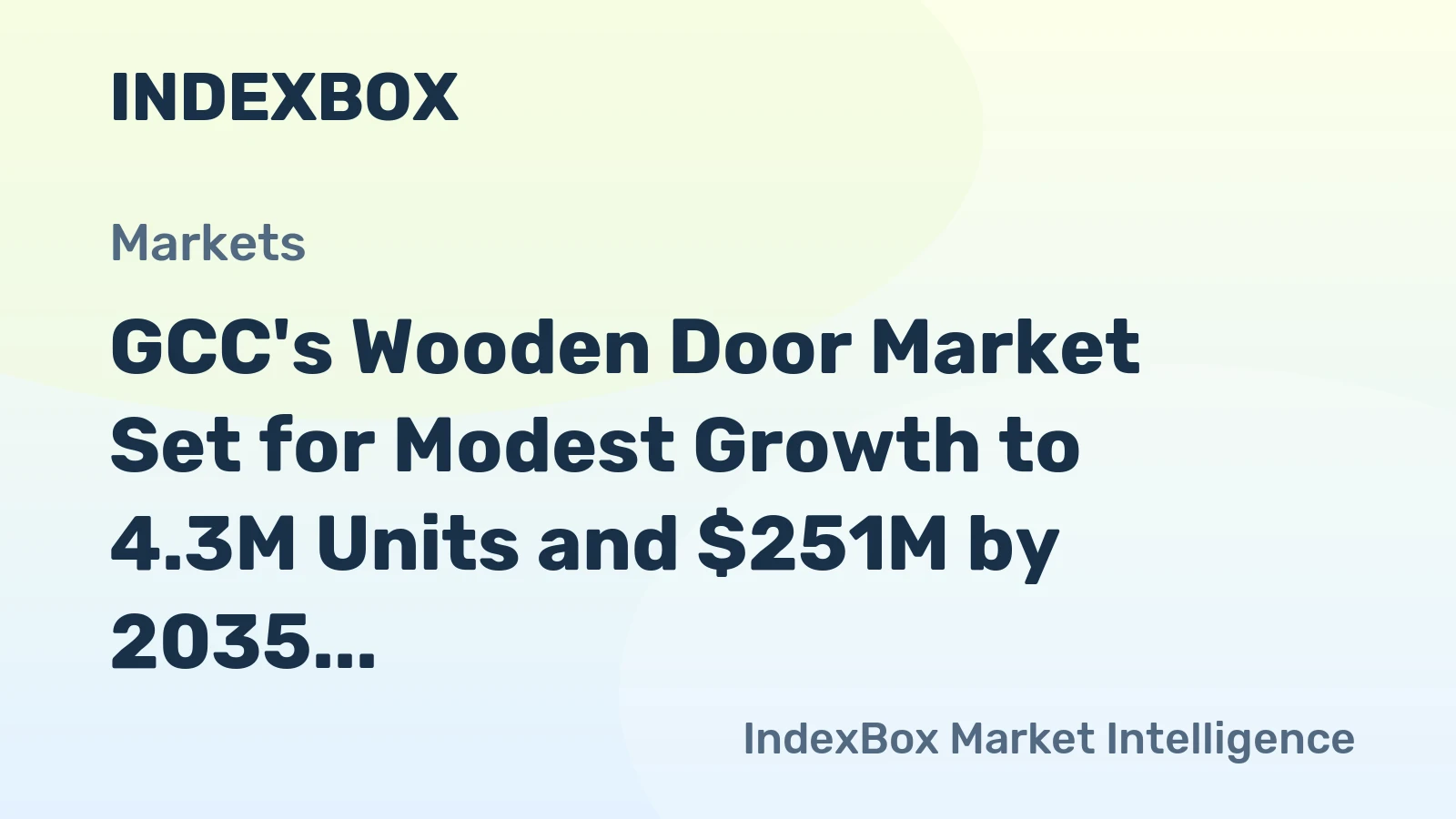 GCC's Wooden Door Market Set for Modest Growth to 4.3M Units and $251M by 2035