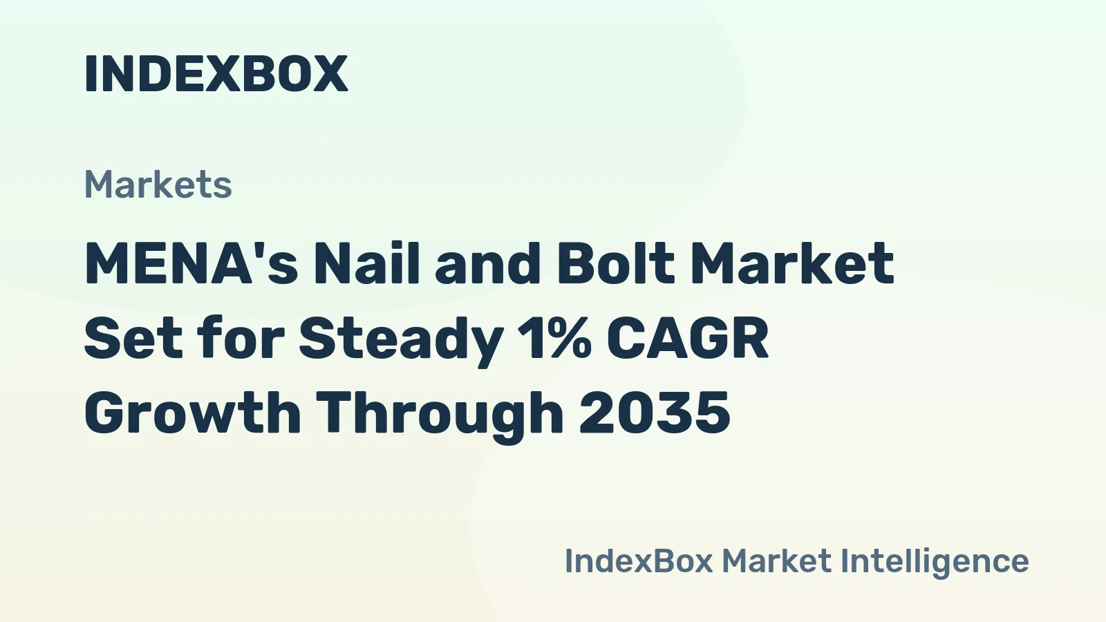 MENA's Nail and Bolt Market Set for Steady 1% CAGR Growth Through 2035