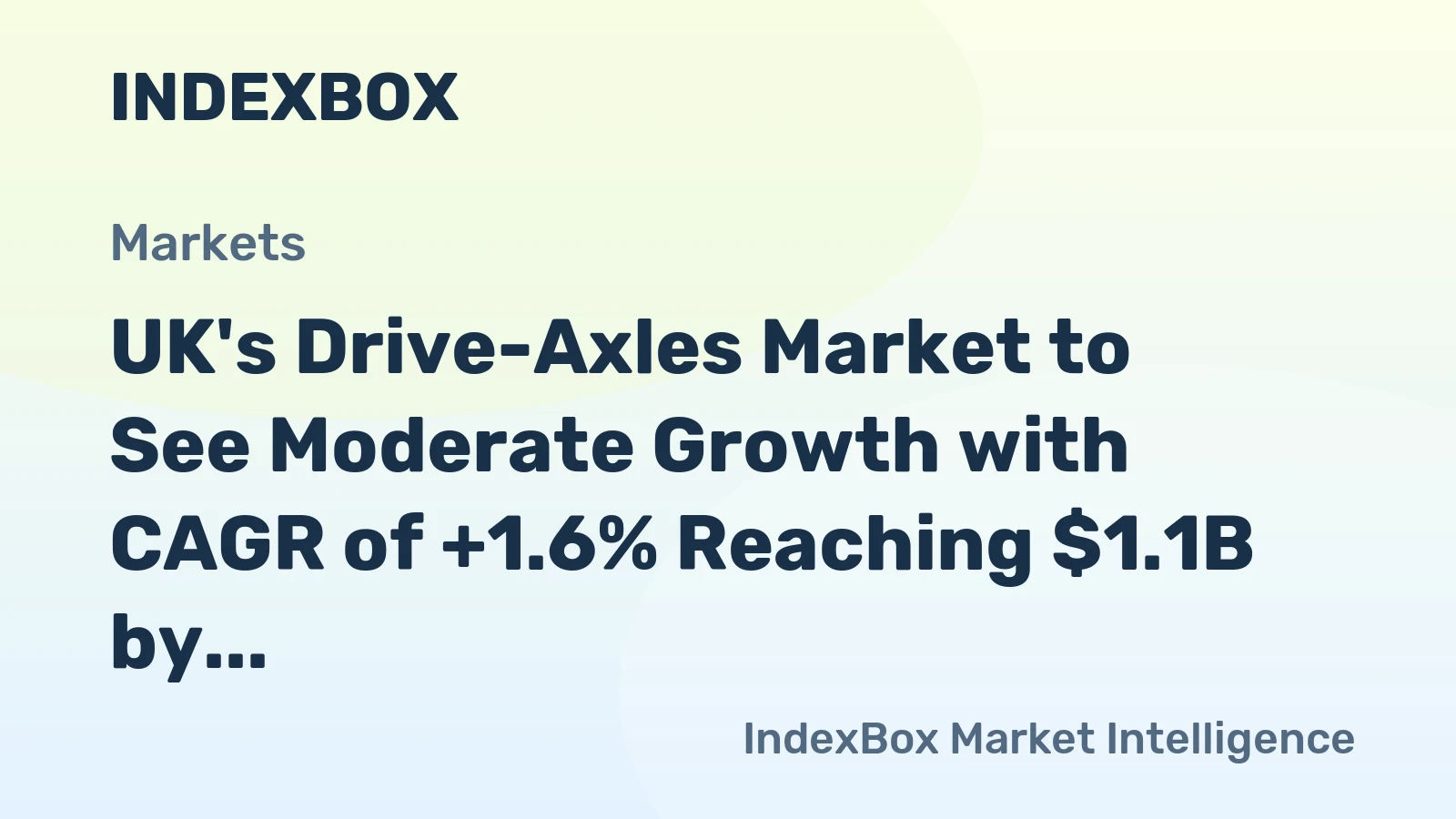 UK's Drive-Axles Market to See Moderate Growth with CAGR of +1.6% Reaching $1.1B by 2035