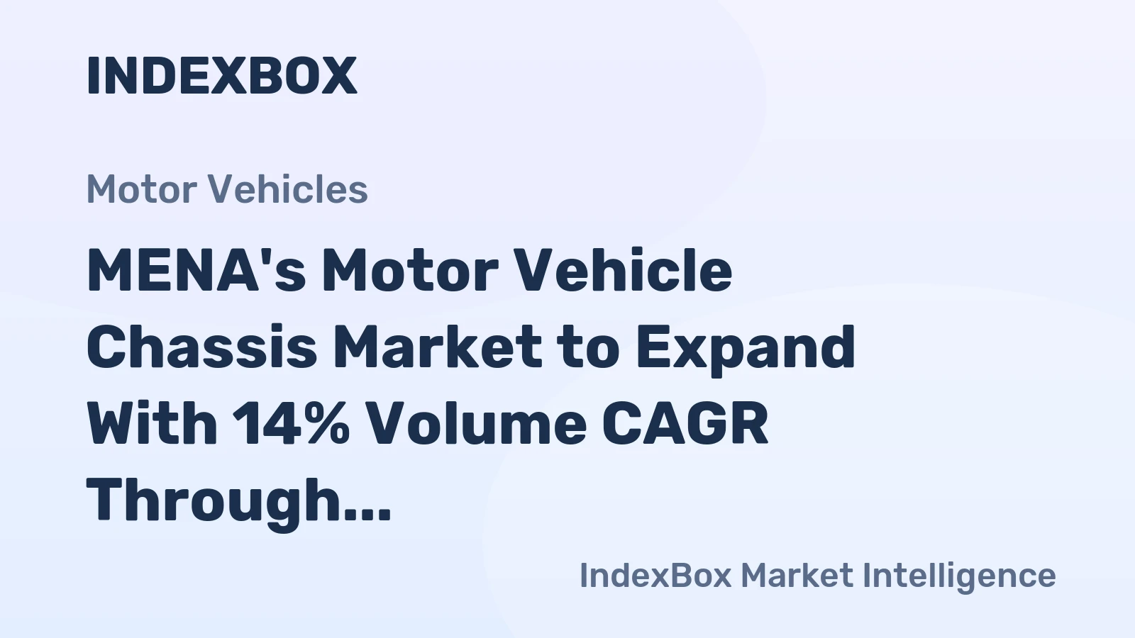 MENA's Motor Vehicle Chassis Market to Expand With 14% Volume CAGR Through 2035
