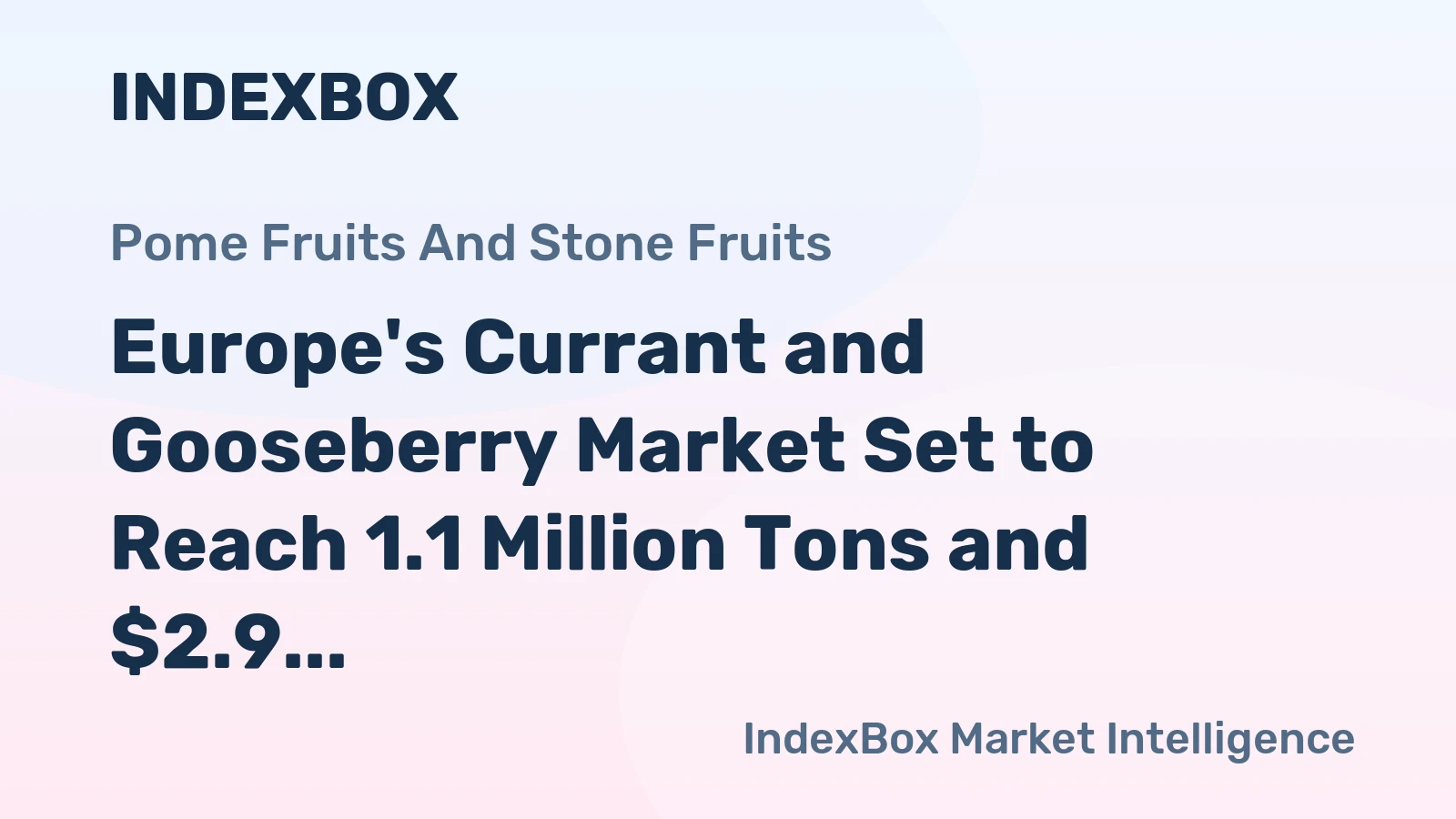 Europe's Currant and Gooseberry Market Set to Reach 1.1 Million Tons and $2.9 Billion by 2035