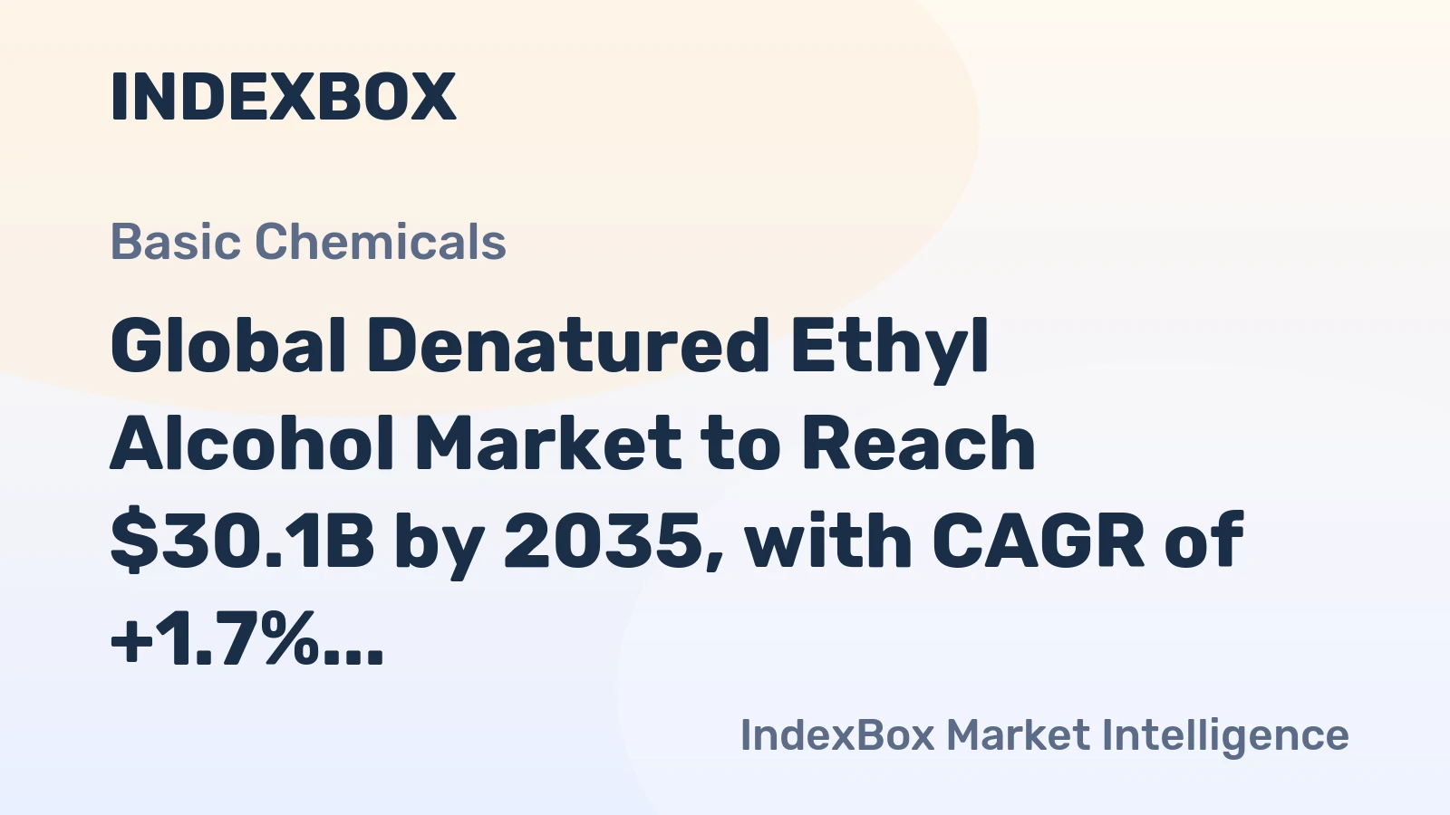 Global Denatured Ethyl Alcohol Market to Reach $30.1B by 2035, with CAGR of +1.7% in Volume