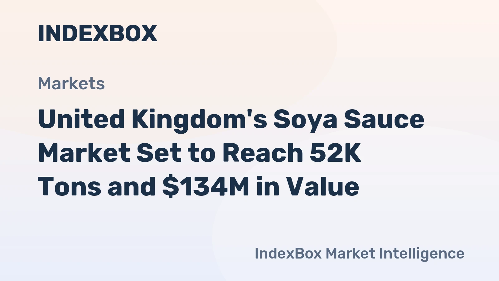 United Kingdom's Soya Sauce Market Set to Reach 52K Tons and $134M in Value