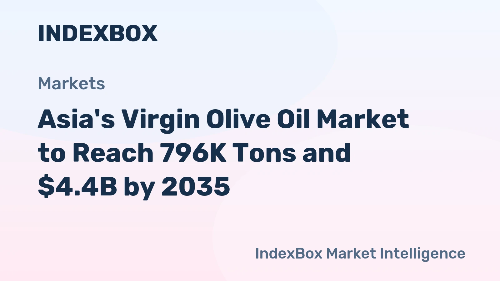 Asia's Virgin Olive Oil Market to Reach 796K Tons and $4.4B by 2035
