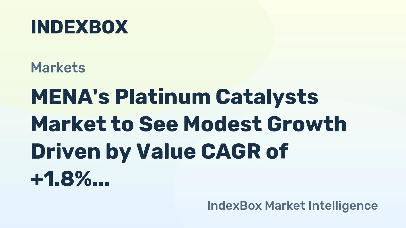 MENA's Platinum Catalysts Market to See Modest Growth Driven by Value CAGR of +1.8%