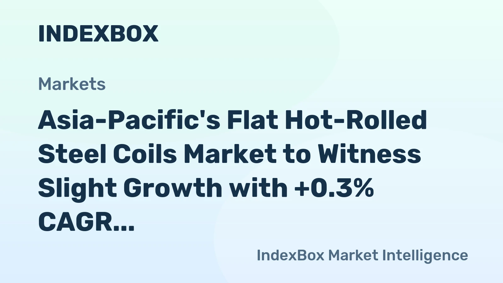 Asia-Pacific's Flat Hot-Rolled Steel Coils Market to Witness Slight Growth with +0.3% CAGR