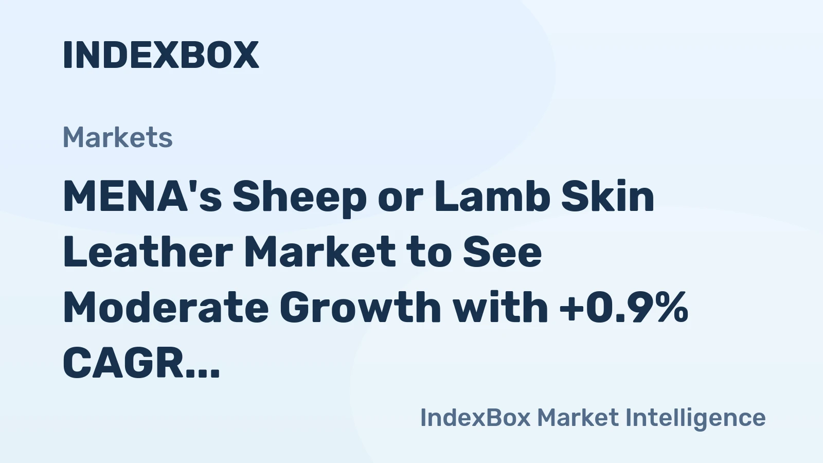 MENA's Sheep or Lamb Skin Leather Market to See Moderate Growth with +0.9% CAGR