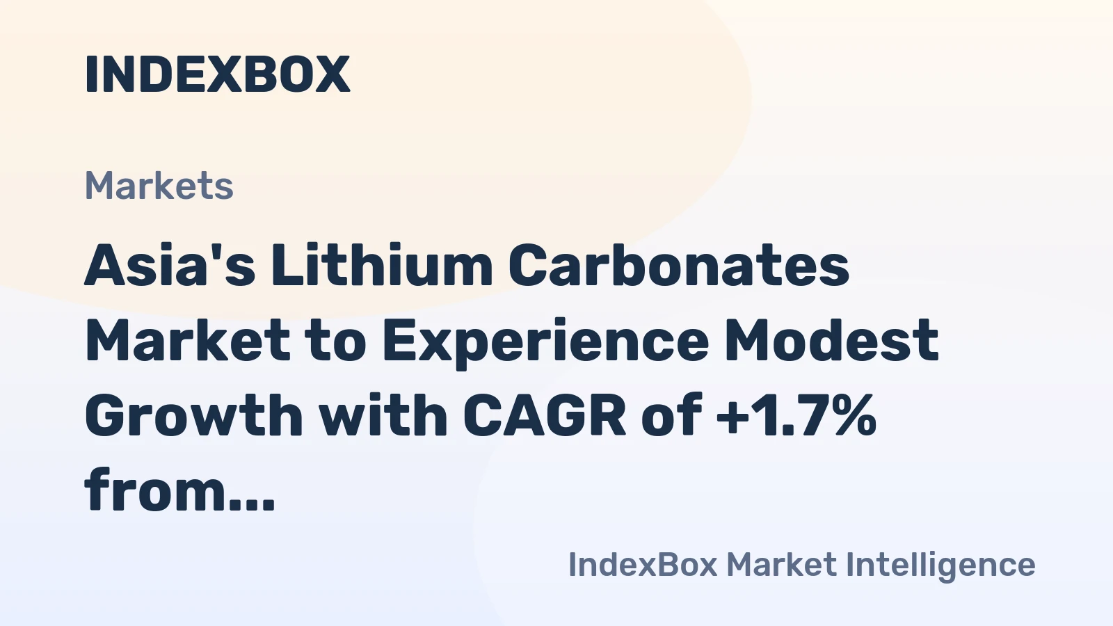 Asia's Lithium Carbonates Market to Experience Modest Growth with CAGR of +1.7% from 2024-2035