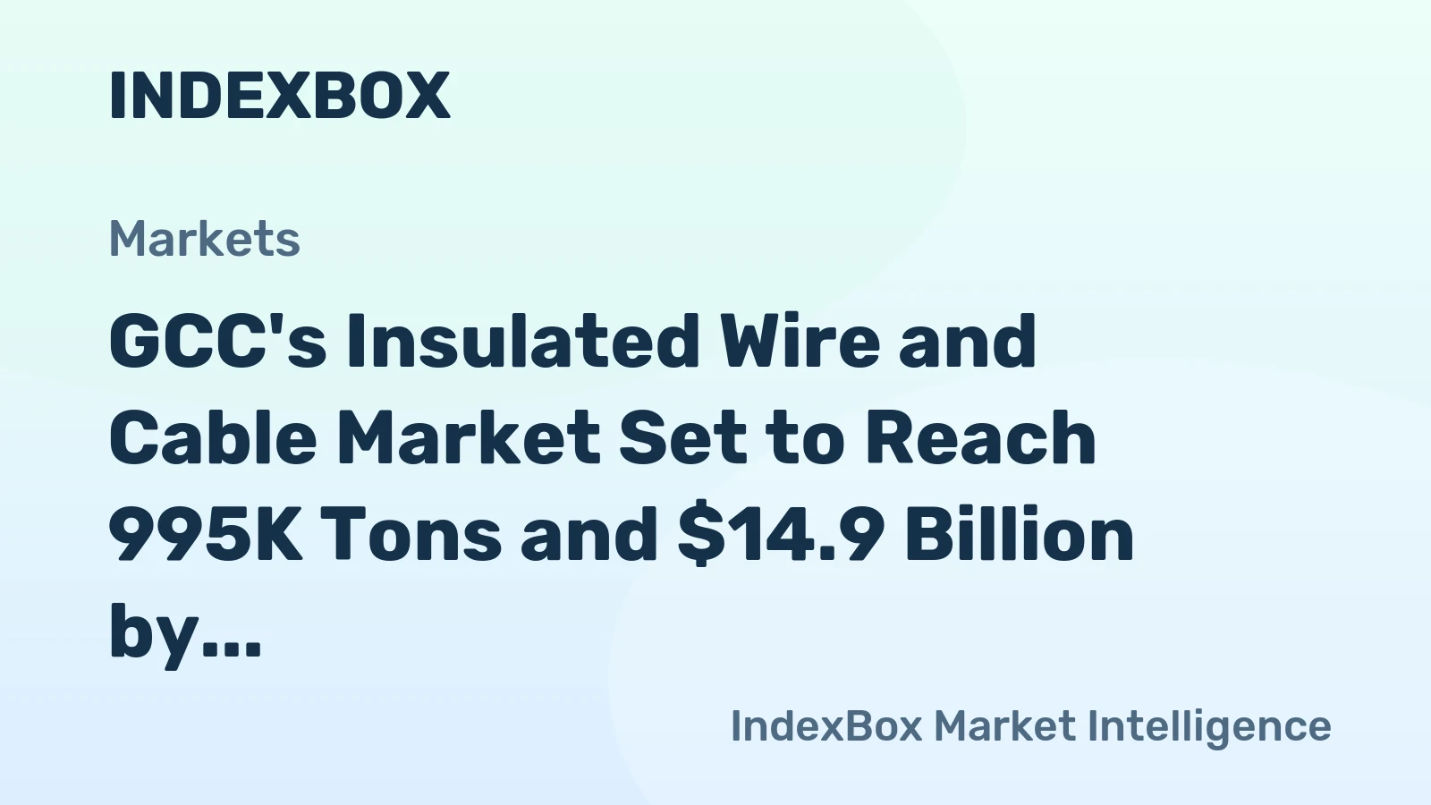GCC's Insulated Wire and Cable Market Set to Reach 995K Tons and $14.9 Billion by 2035