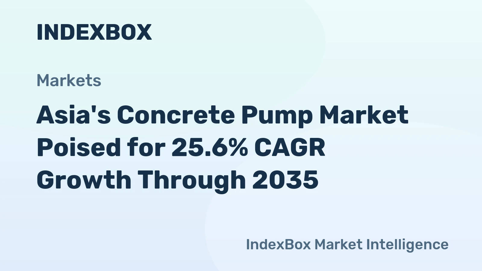Asia's Concrete Pump Market Poised for 25.6% CAGR Growth Through 2035