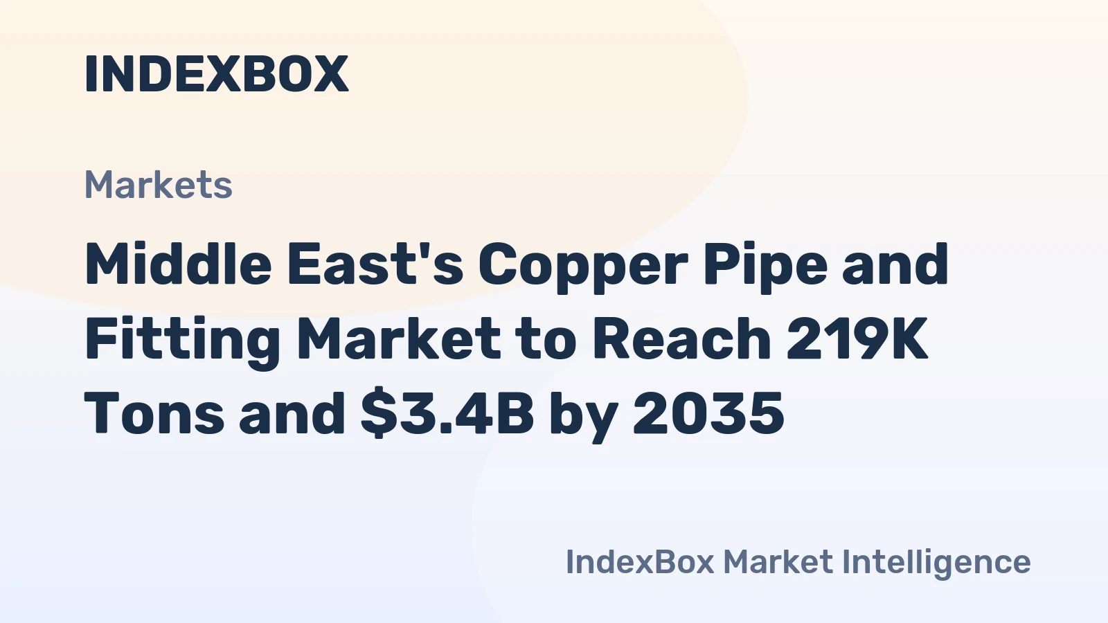 Middle East's Copper Pipe and Fitting Market to Reach 219K Tons and $3.4B by 2035
