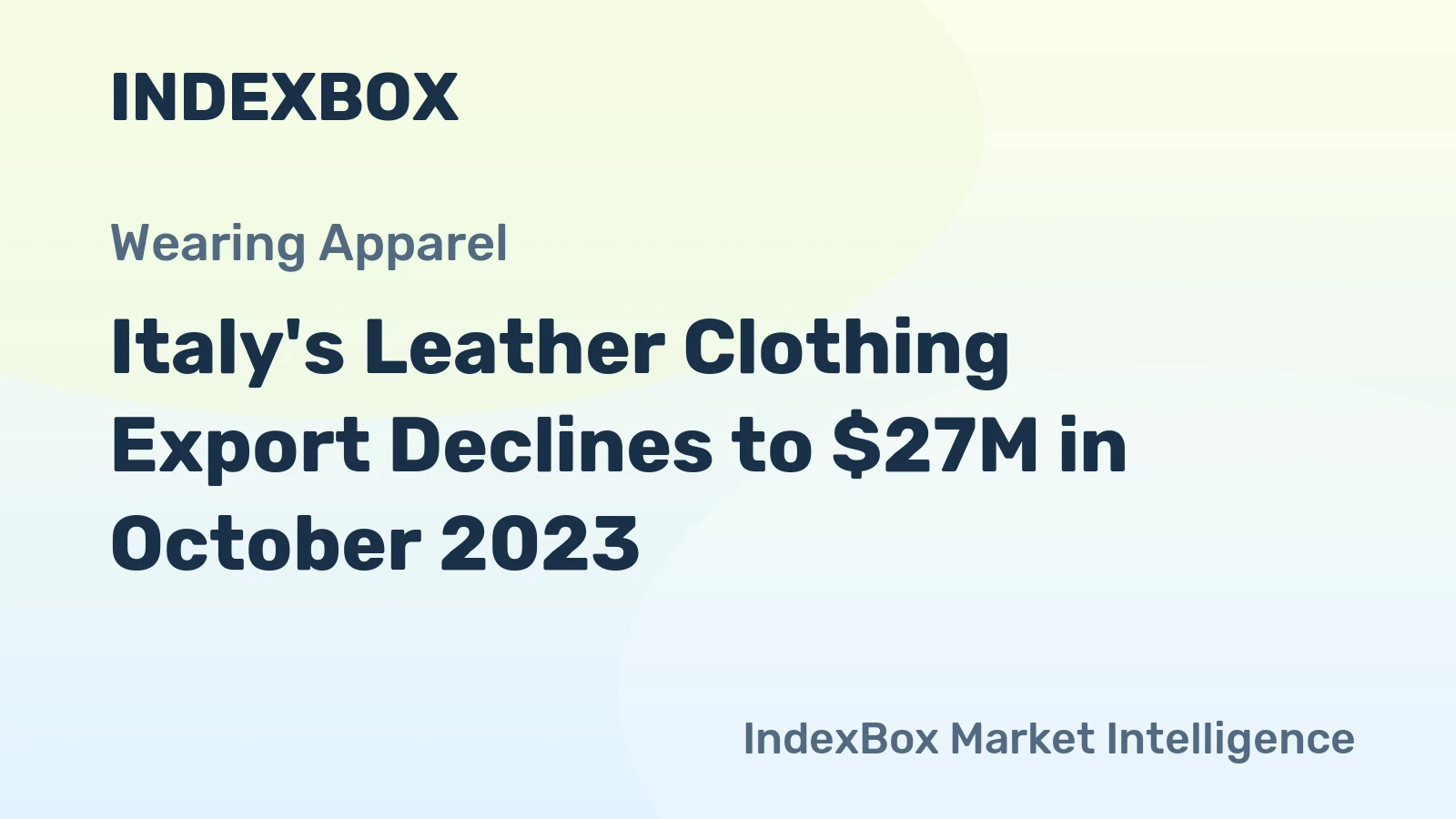 Italy's Leather Clothing Export Declines to $27M in October 2023