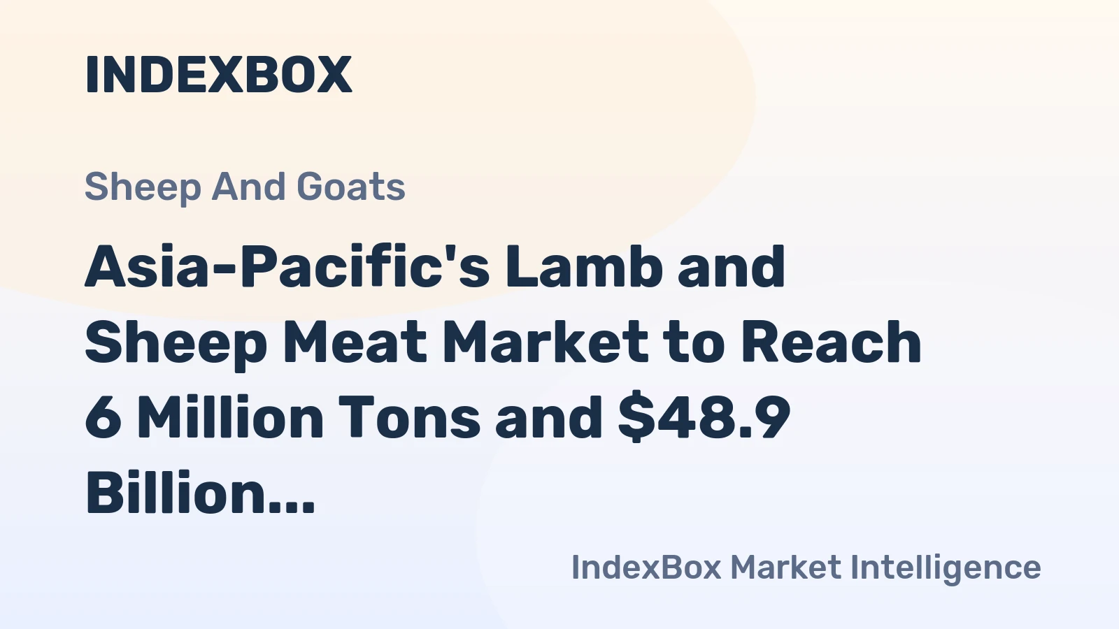 Asia-Pacific's Lamb and Sheep Meat Market to Reach 6 Million Tons and $48.9 Billion by 2035