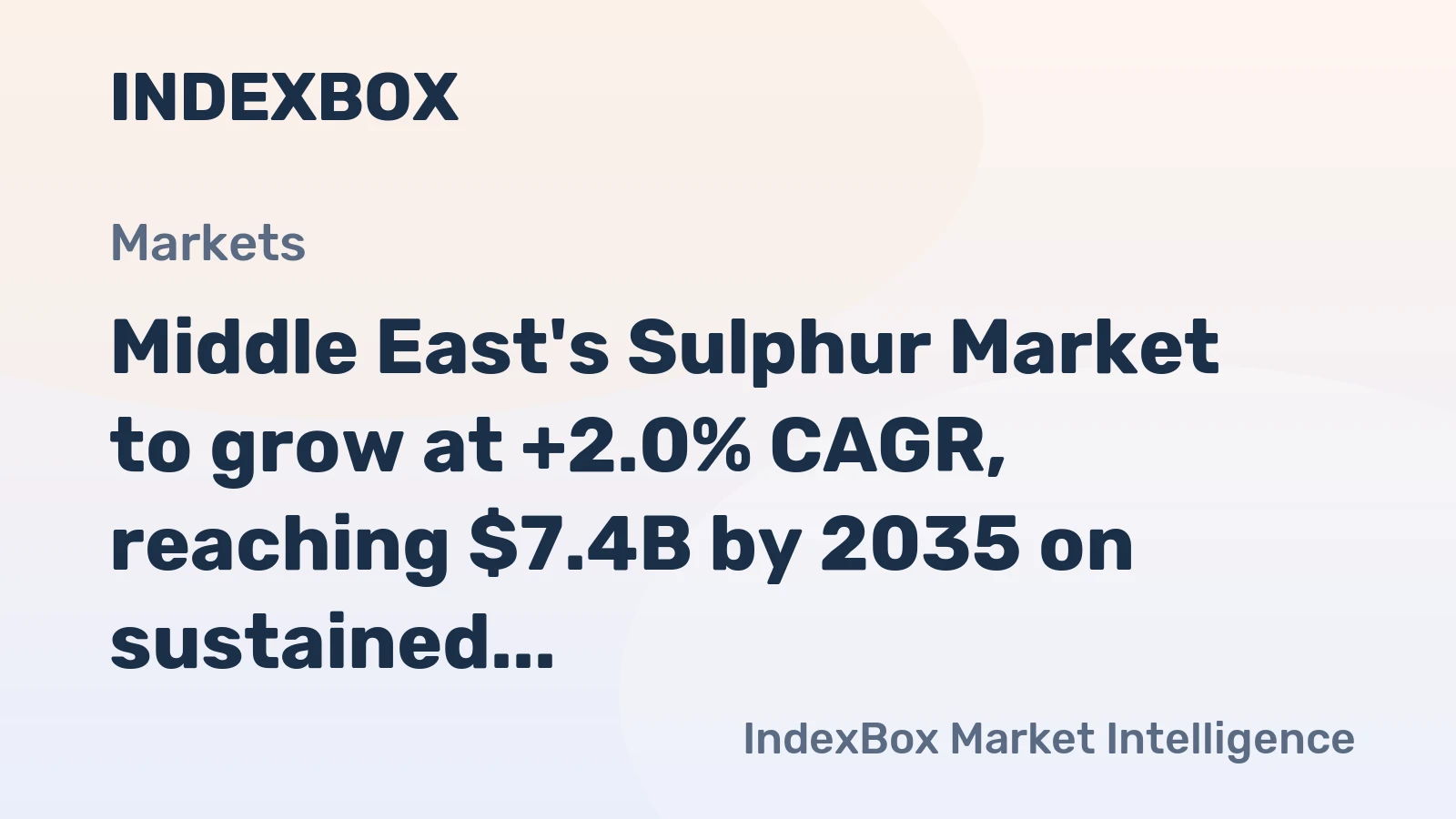 Middle East's Sulphur Market to grow at +2.0% CAGR, reaching $7.4B by 2035 on sustained demand.