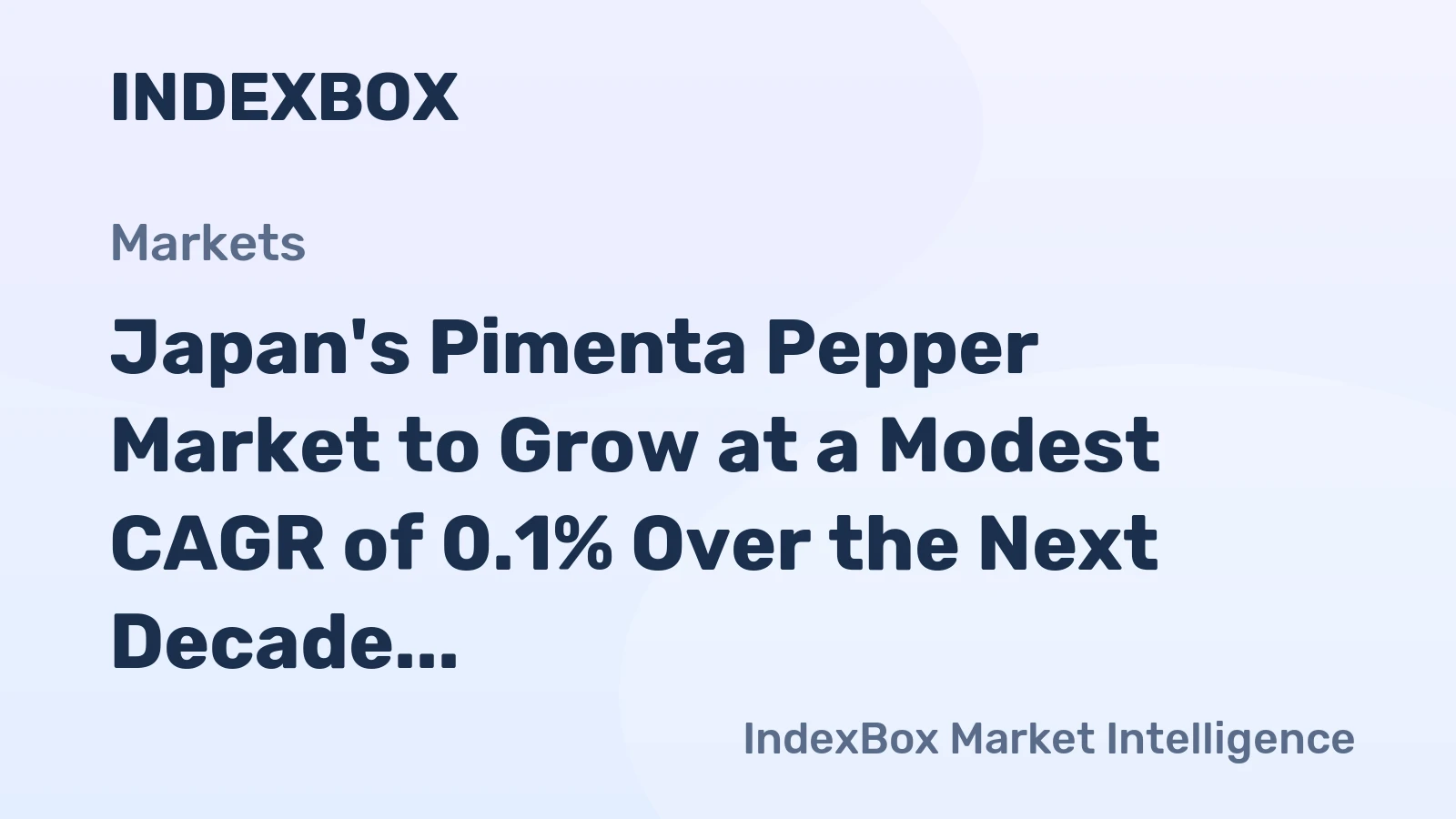 Japan's Pimenta Pepper Market to Grow at a Modest CAGR of 0.1% Over the Next Decade