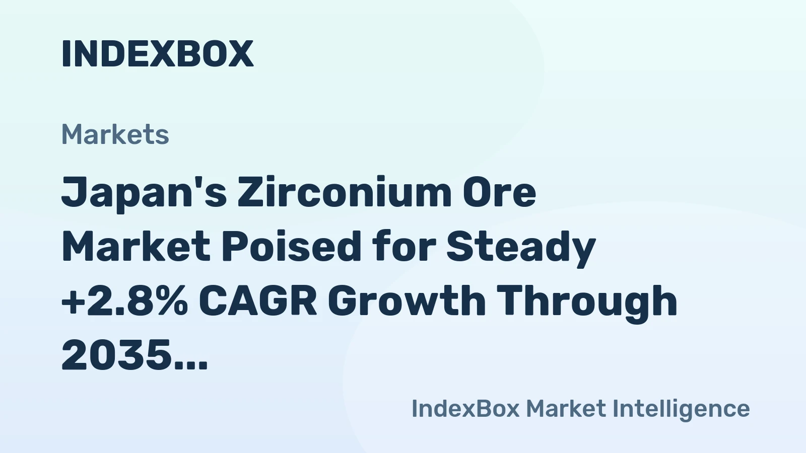 Japan's Zirconium Ore Market Poised for Steady +2.8% CAGR Growth Through 2035