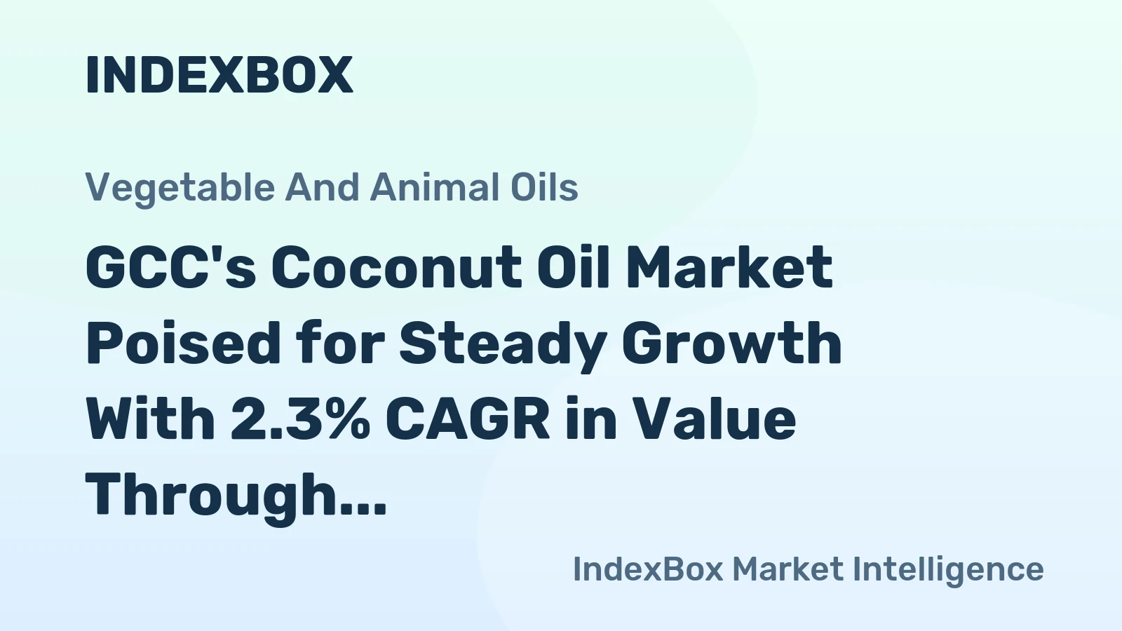 GCC's Coconut Oil Market Poised for Steady Growth With 2.3% CAGR in Value Through 2035