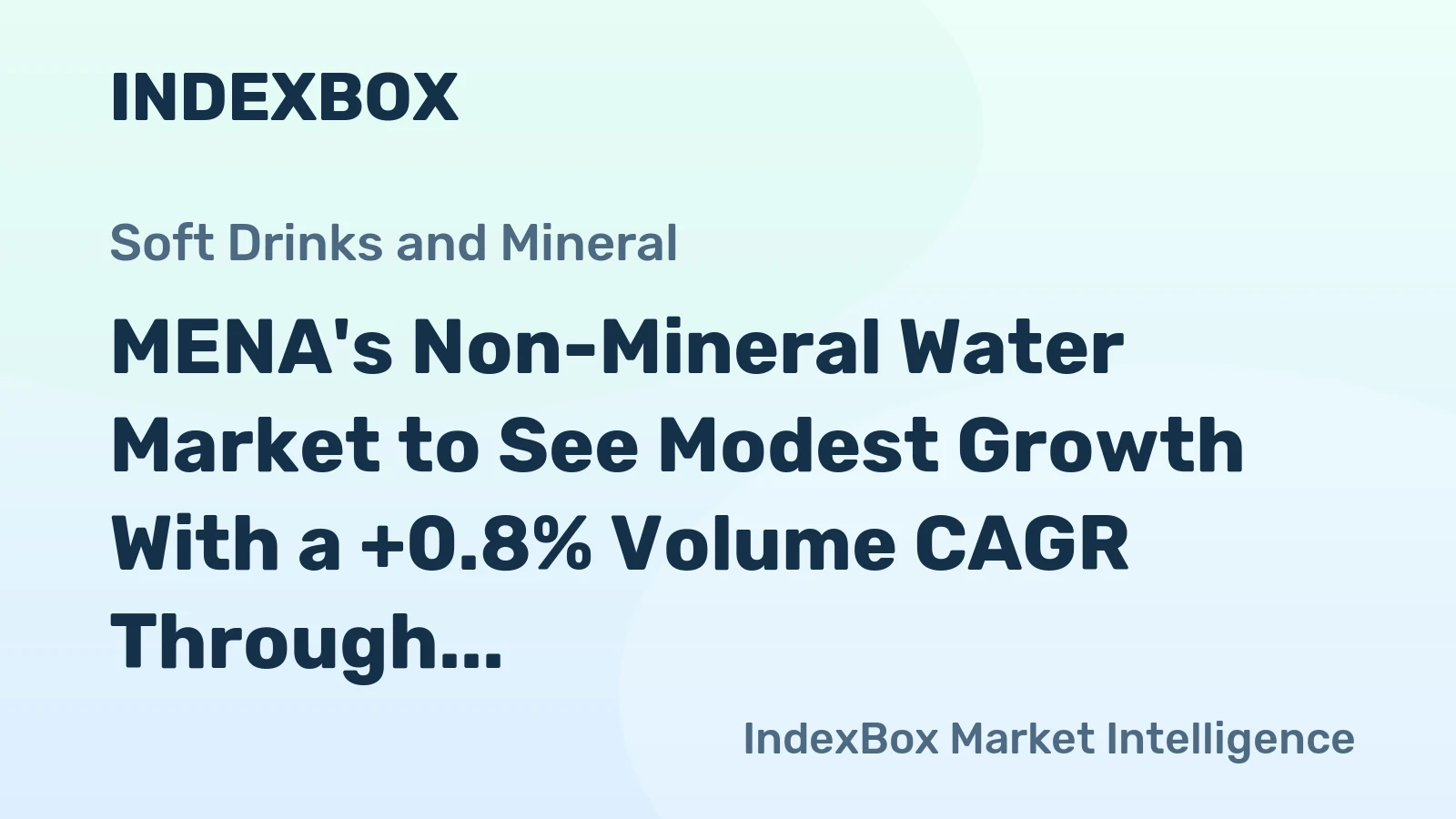 MENA's Non-Mineral Water Market to See Modest Growth With a +0.8% Volume CAGR Through 2035