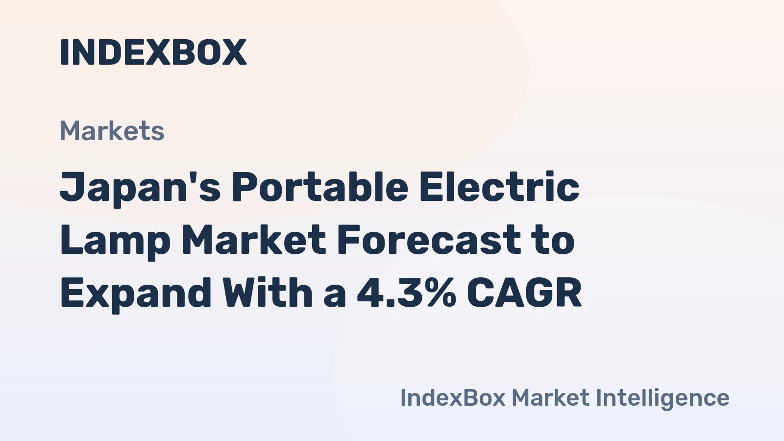 Japan's Portable Electric Lamp Market Forecast to Expand With a 4.3% CAGR