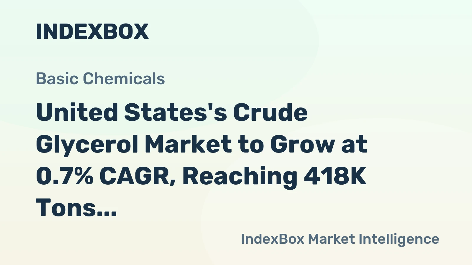 United States's Crude Glycerol Market to Grow at 0.7% CAGR, Reaching 418K Tons by 2035