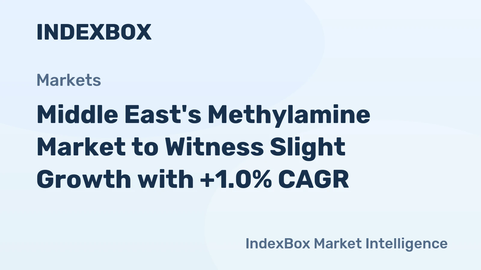 Middle East's Methylamine Market to Witness Slight Growth with +1.0% CAGR