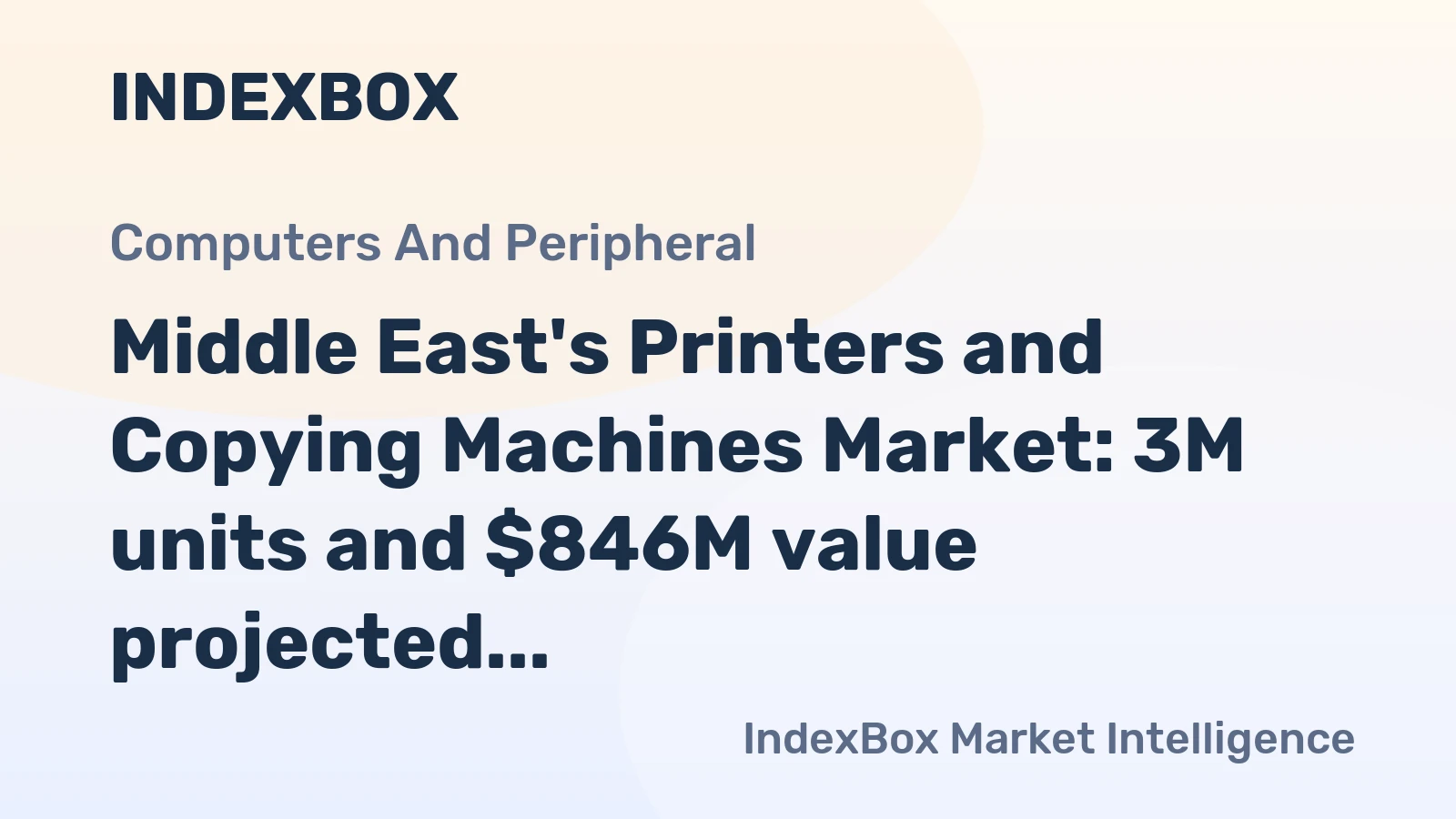 Middle East's Printers and Copying Machines Market: 3M units and $846M value projected by 2035