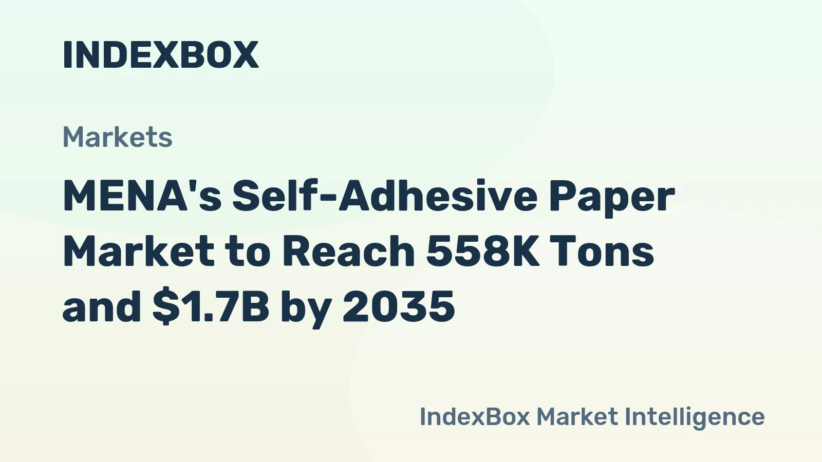 MENA's Self-Adhesive Paper Market to Reach 558K Tons and $1.7B by 2035