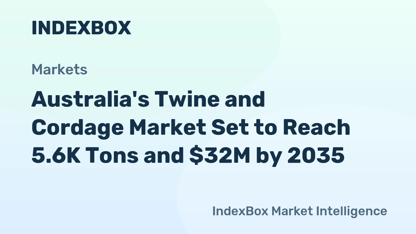 Australia's Twine and Cordage Market Set to Reach 5.6K Tons and $32M by 2035