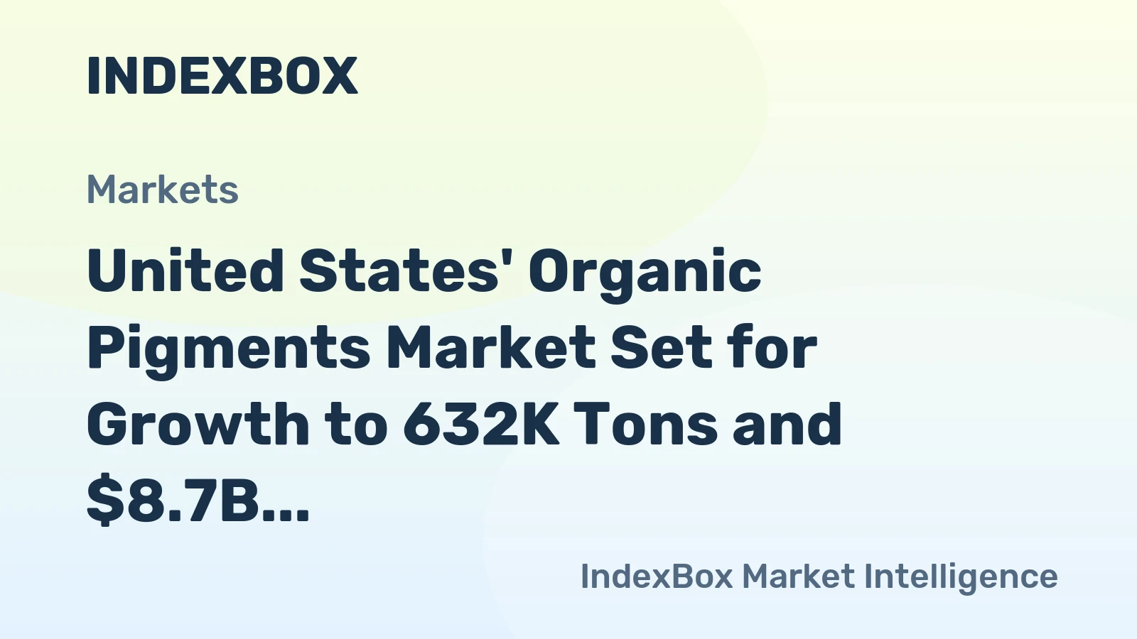 United States' Organic Pigments Market Set for Growth to 632K Tons and $8.7B by 2035