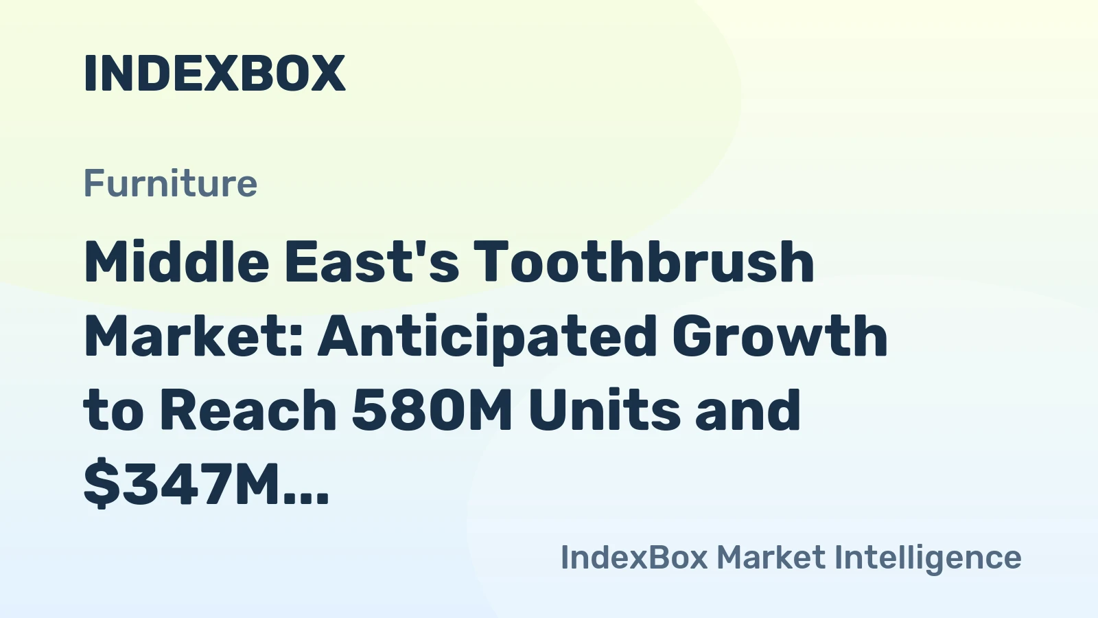 Middle East's Toothbrush Market: Anticipated Growth to Reach 580M Units and $347M by 2035