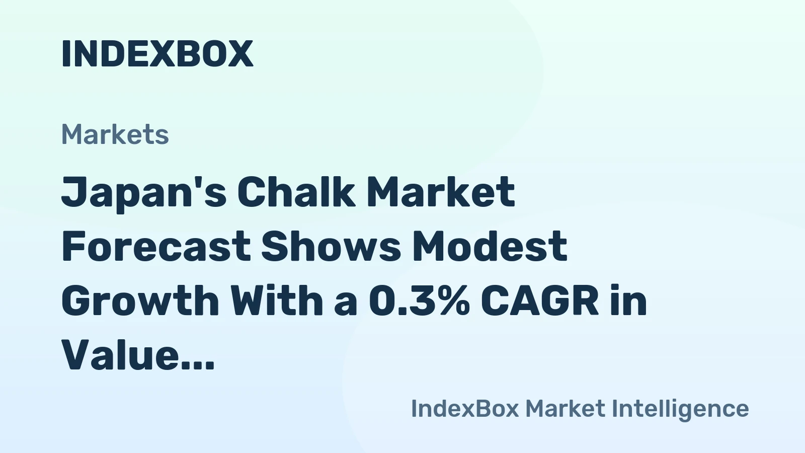 Japan's Chalk Market Forecast Shows Modest Growth With a 0.3% CAGR in Value