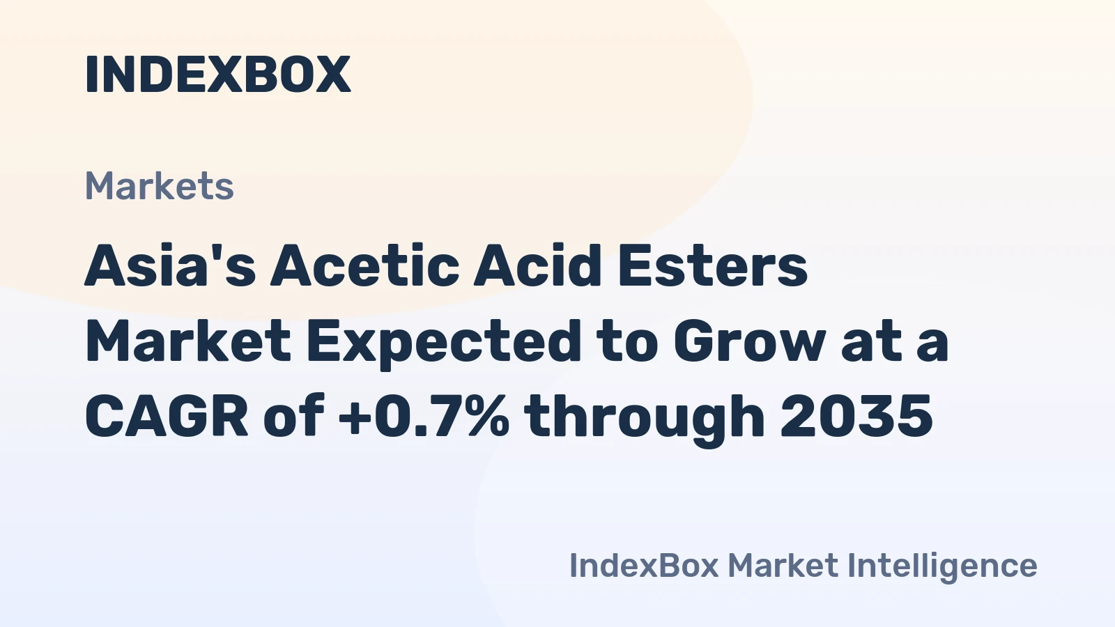 Asia's Acetic Acid Esters Market Expected to Grow at a CAGR of +0.7% through 2035
