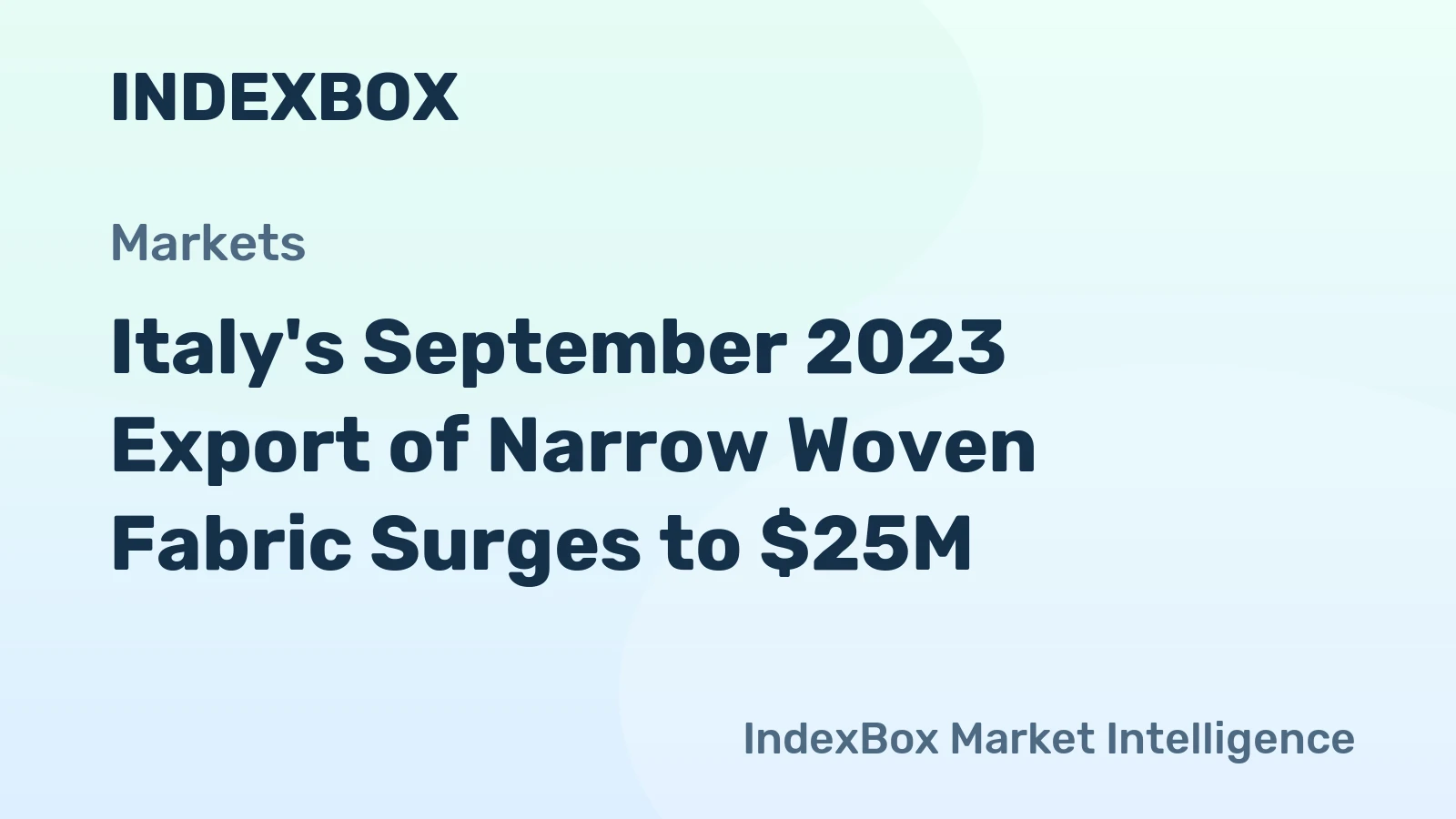 Italy's September 2023 Export of Narrow Woven Fabric Surges to $25M