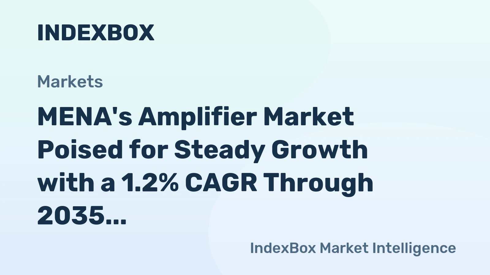 MENA's Amplifier Market Poised for Steady Growth with a 1.2% CAGR Through 2035
