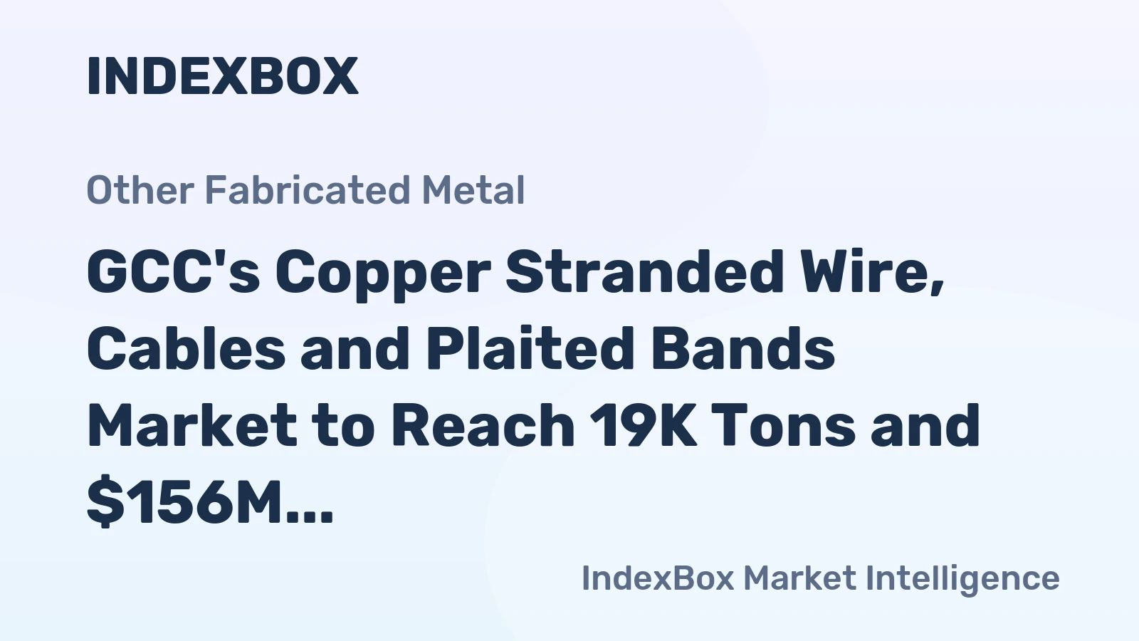 GCC's Copper Stranded Wire, Cables and Plaited Bands Market to Reach 19K Tons and $156M by 2035 on Rising Demand